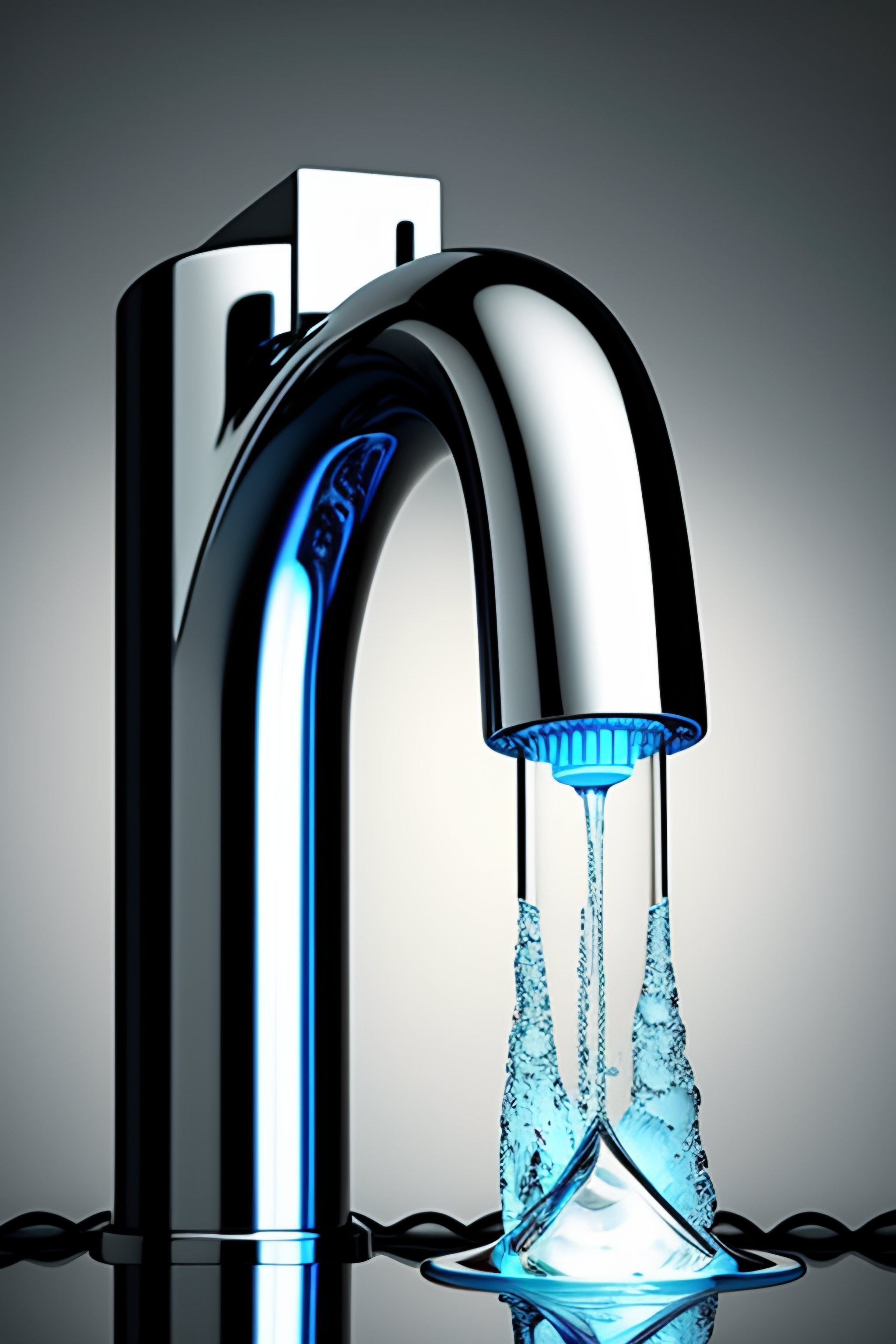 Lexica - Portrait of water tap flowing