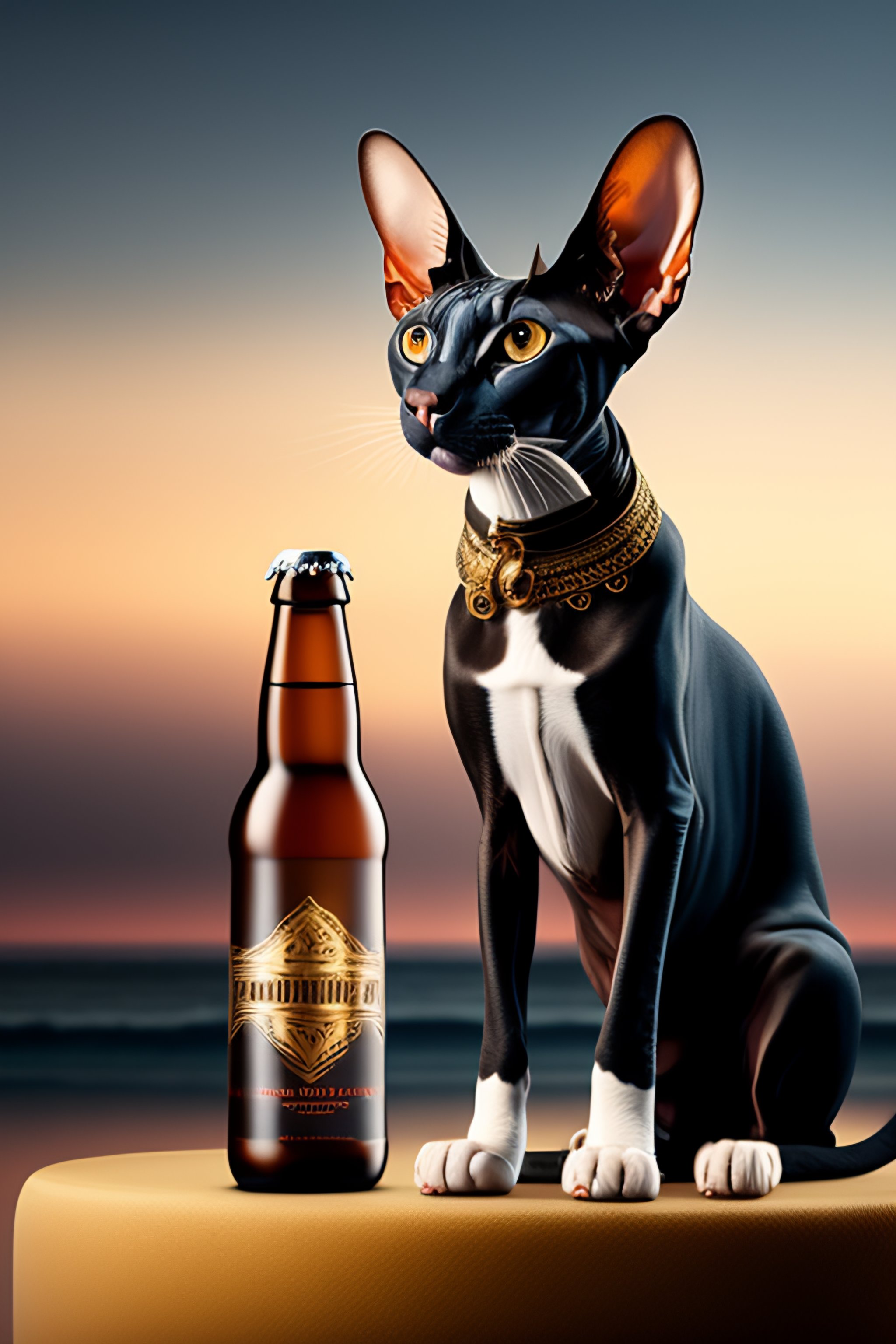 Lexica - Sphinx cat with beer