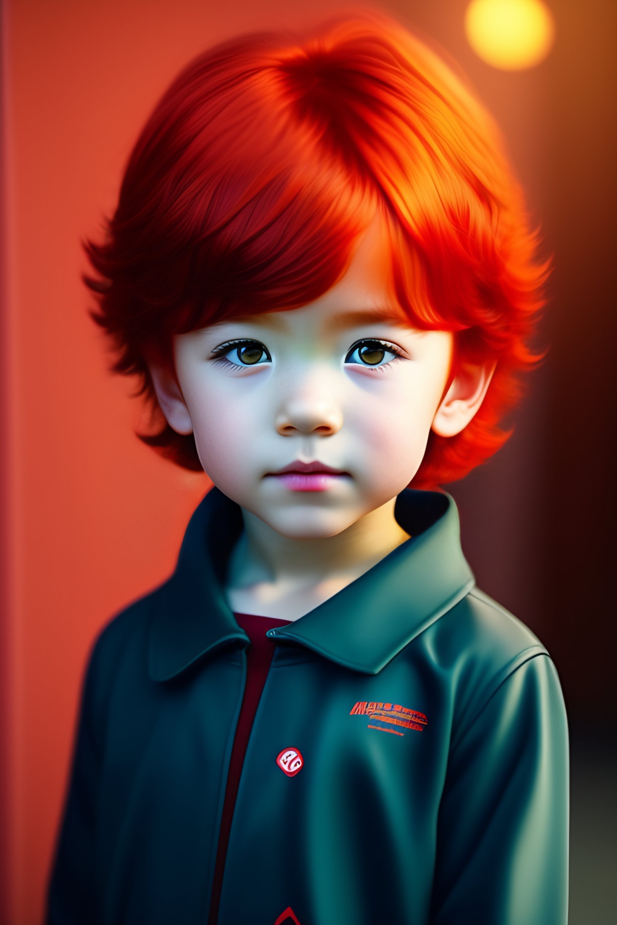 Lexica - Red-haired child with anime traits.