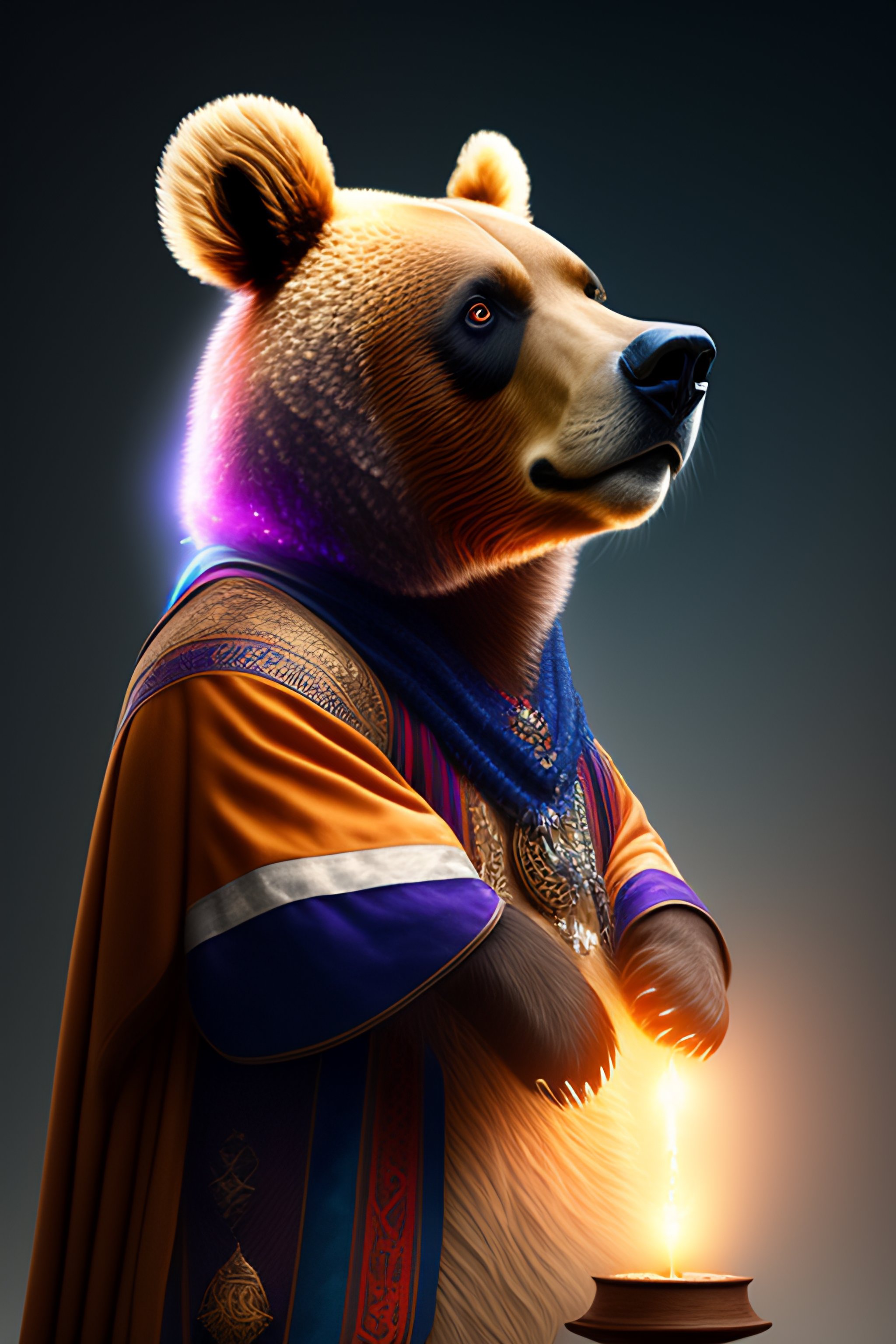 Lexica - Bear with a wizard hat