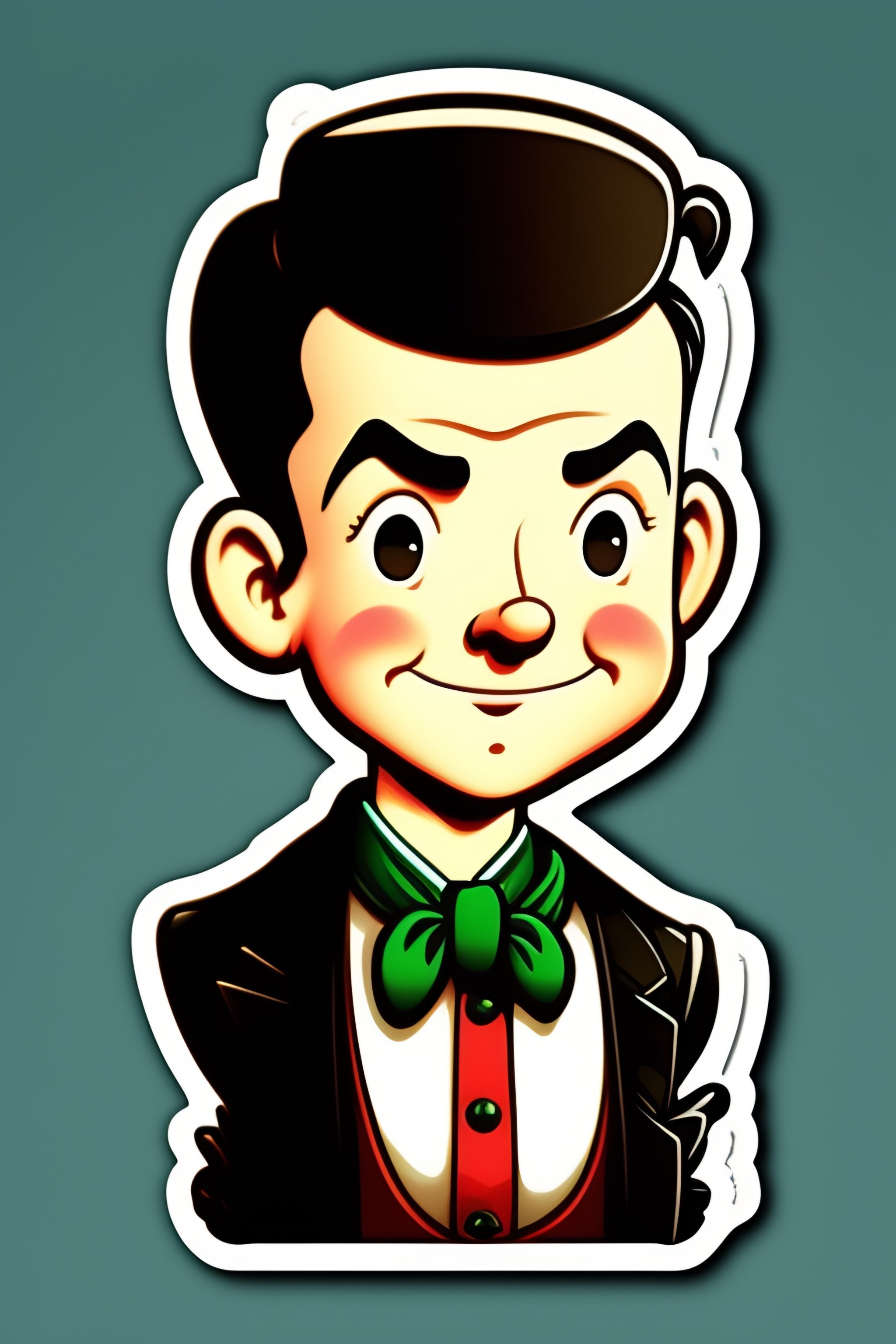 Lexica - Cute cartoon stan laurel sticker, anime style, solid ...