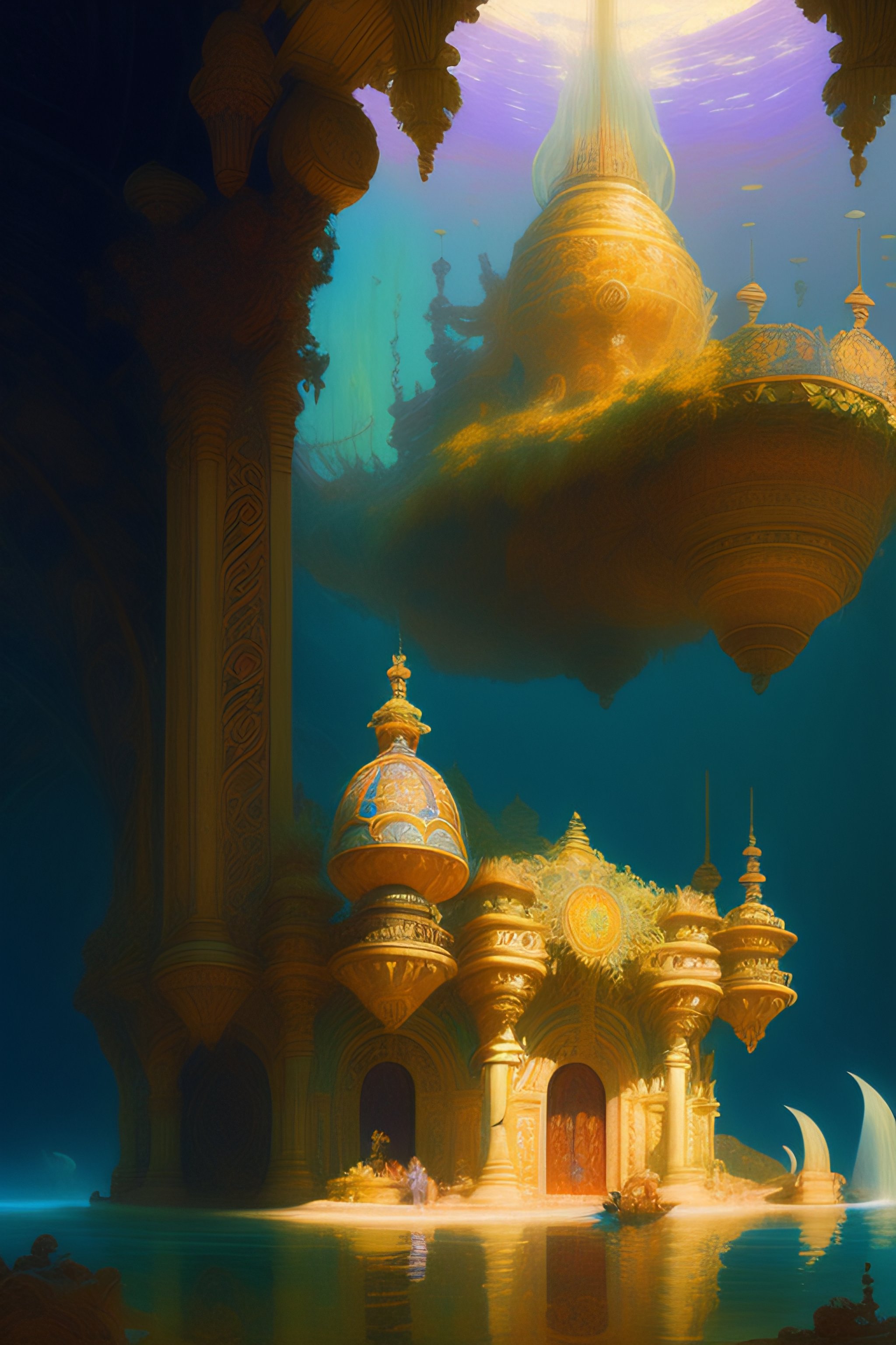 Lexica - The lost city of Atlantis in ruin ravaged by a giant octopus ...