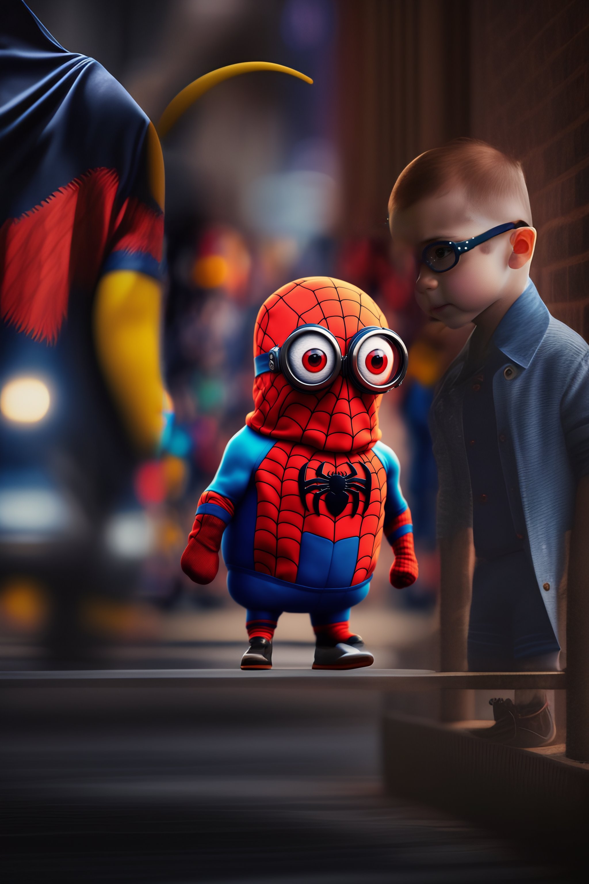 Lexica - A Minion wearing the cloths of Spiderman