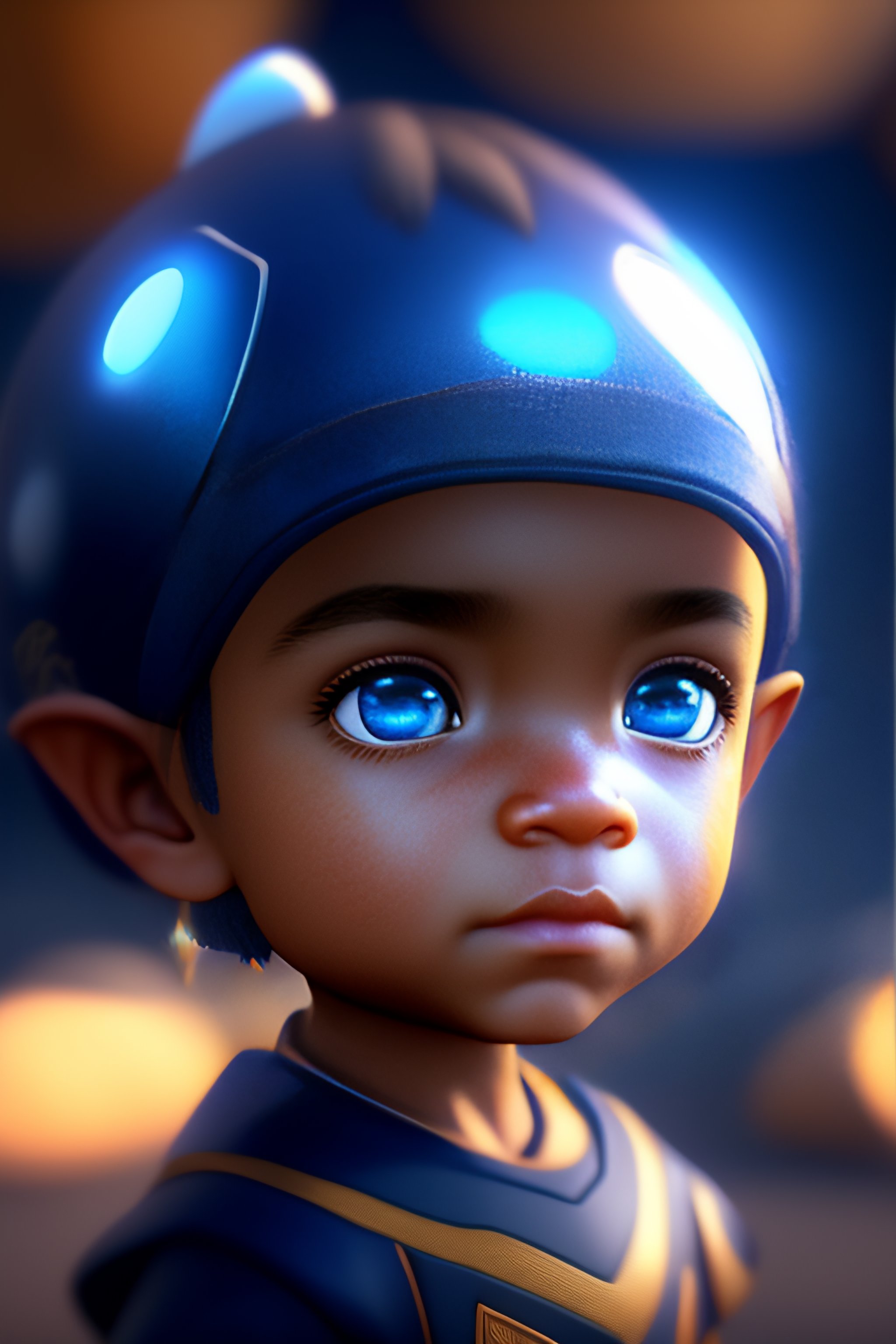 Lexica - Creation Avatar Jake Sully kid, cute big circular reflective ...