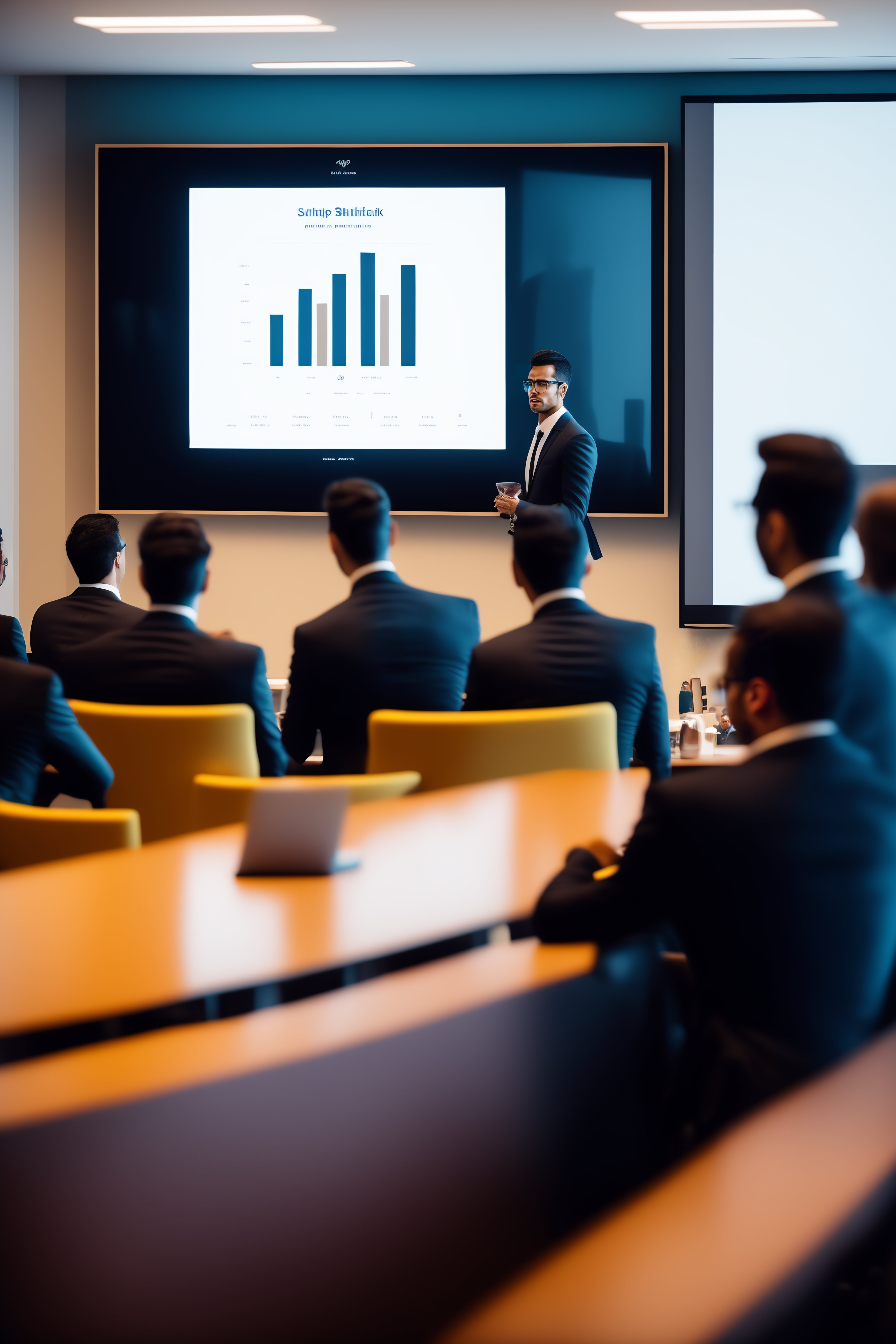 Lexica - Startup ceo presenting a pitchdeck in a corporate boardroom in ...