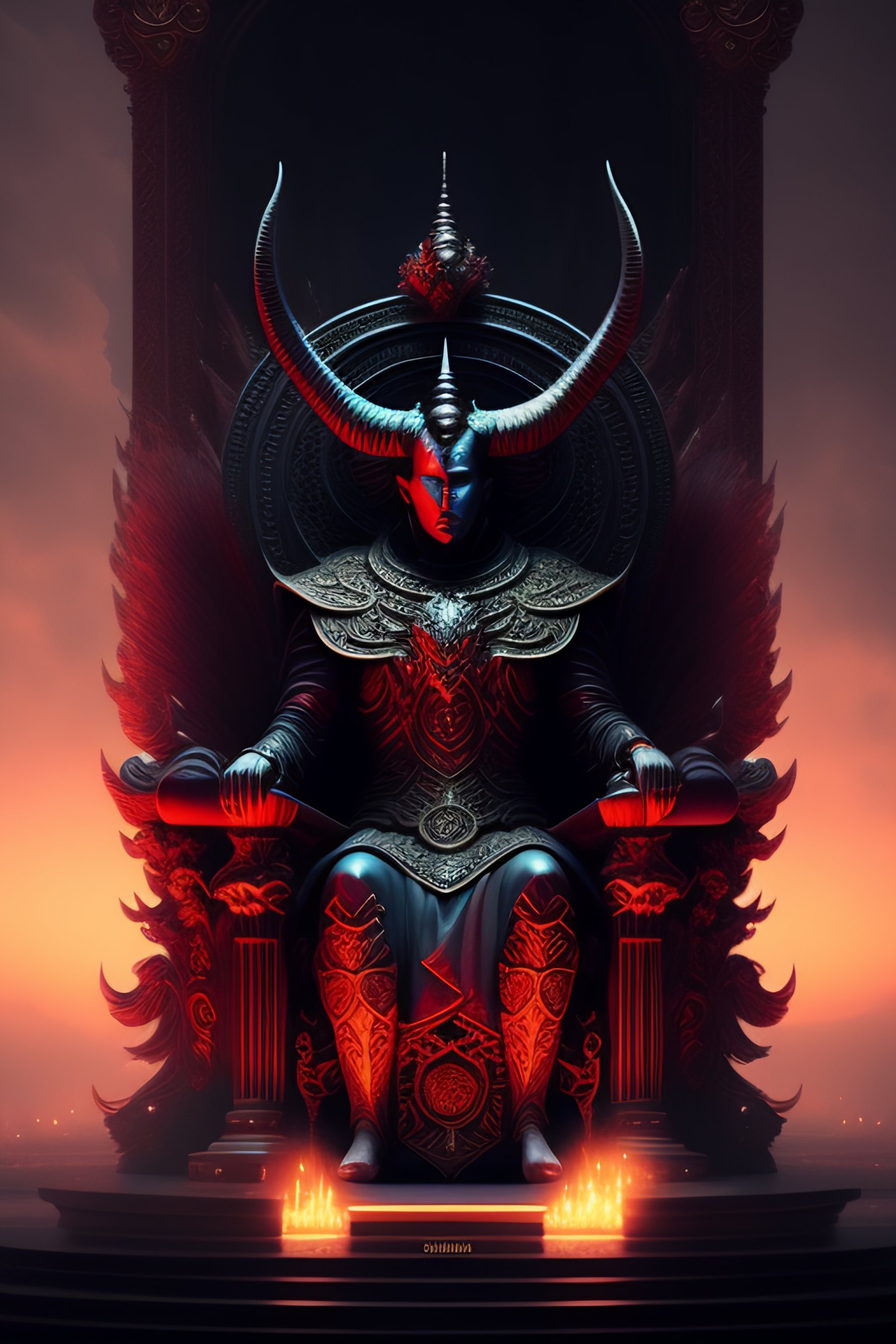 Lexica - The devil sits on his throne, horror art by beksinski and ...