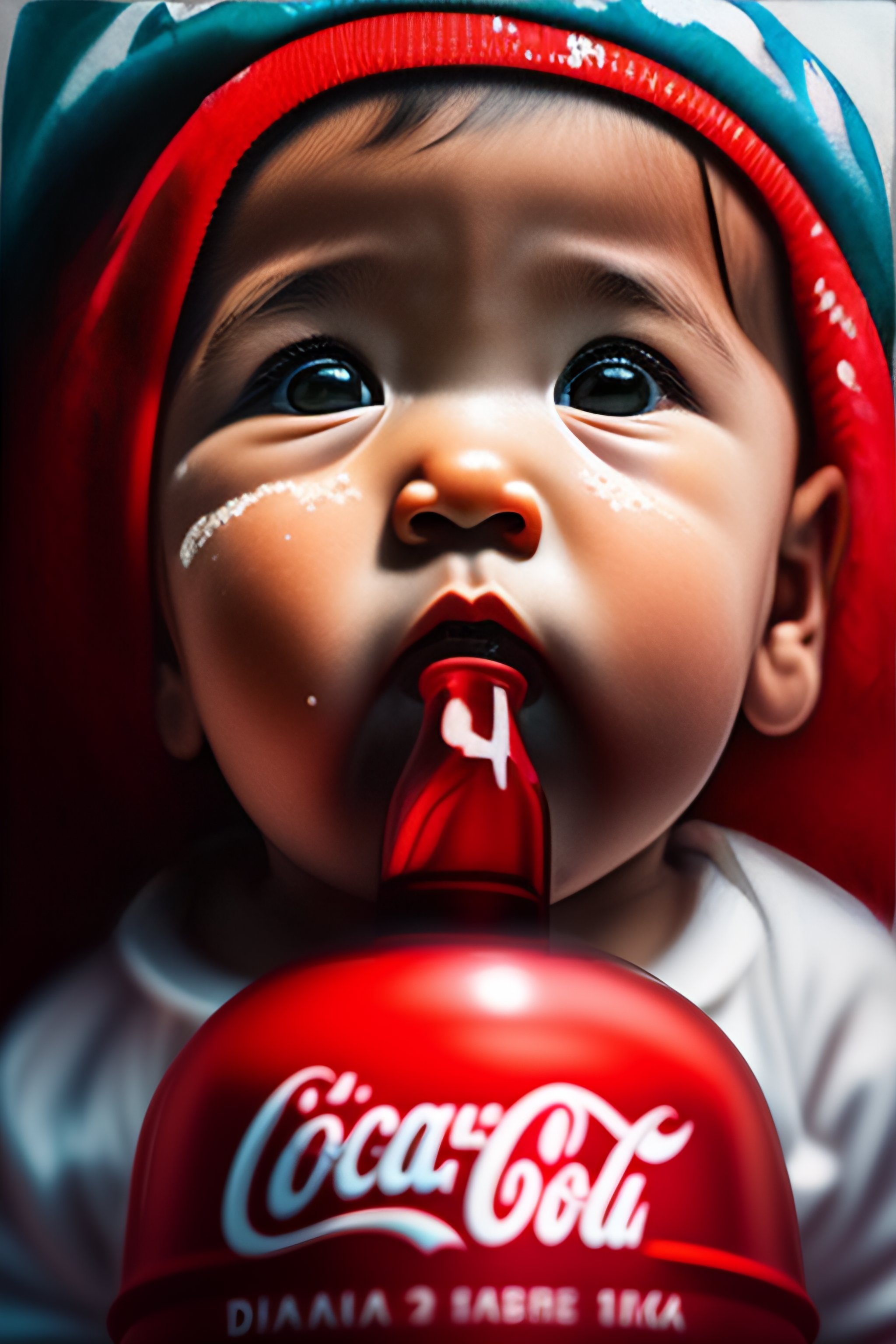 Lexica - Baby with coca cola face, 4k