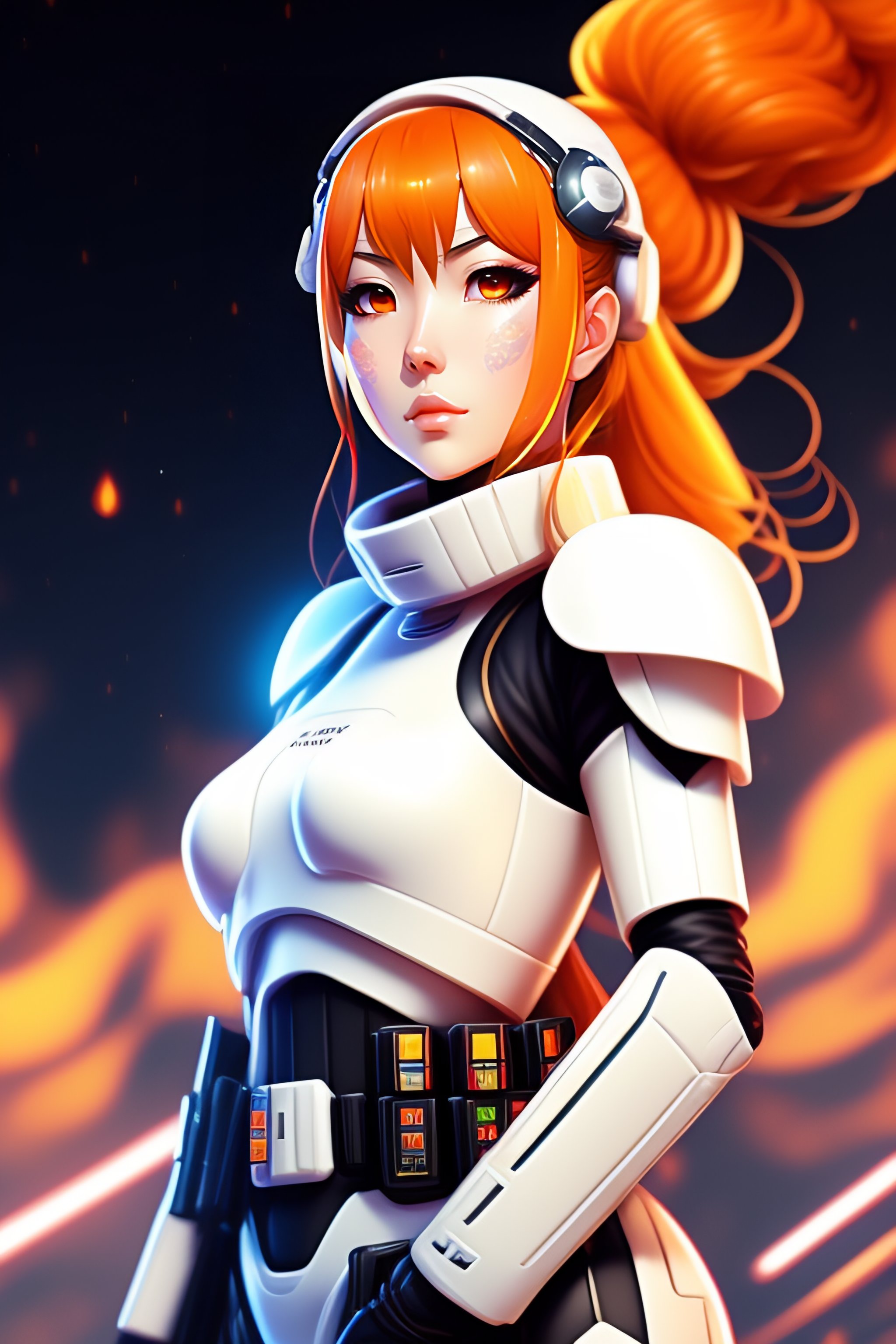Lexica - Portrait of a stormtrooper flame division, anime fantasy ...