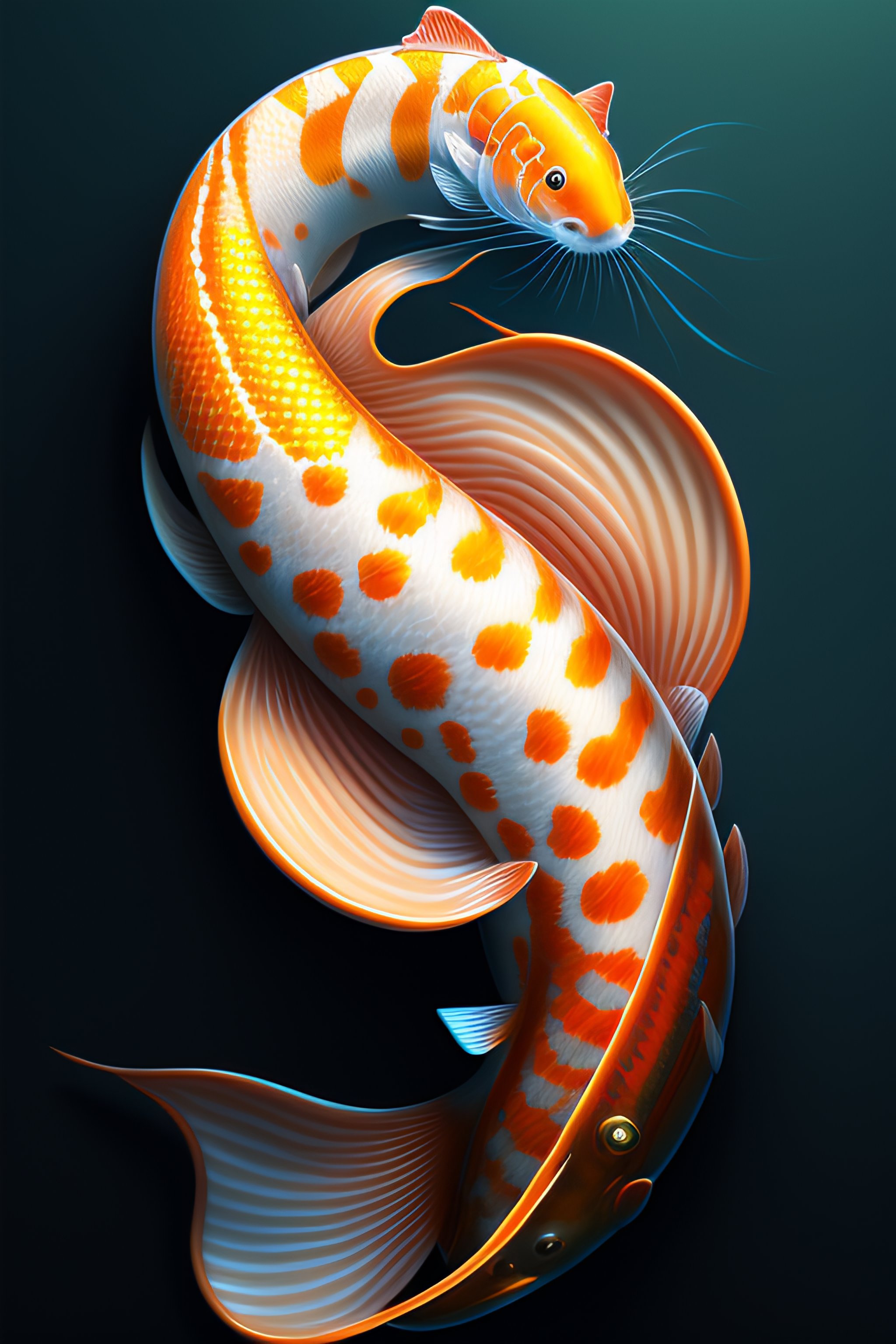Lexica - Koi cat, digital art, digital painting, hyper sharp focus ...