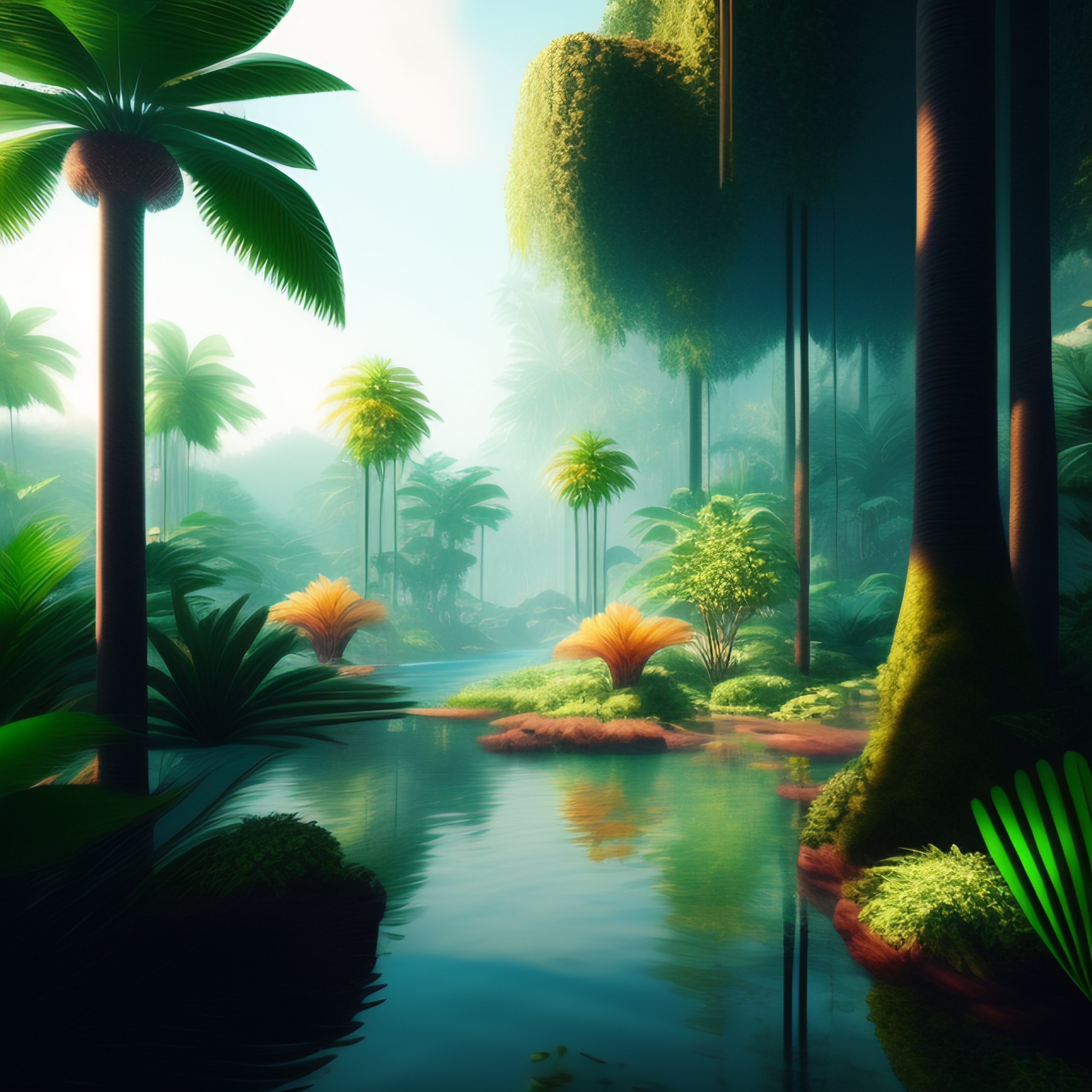 Lexica - Tropical forest, realistic, ultra detailed