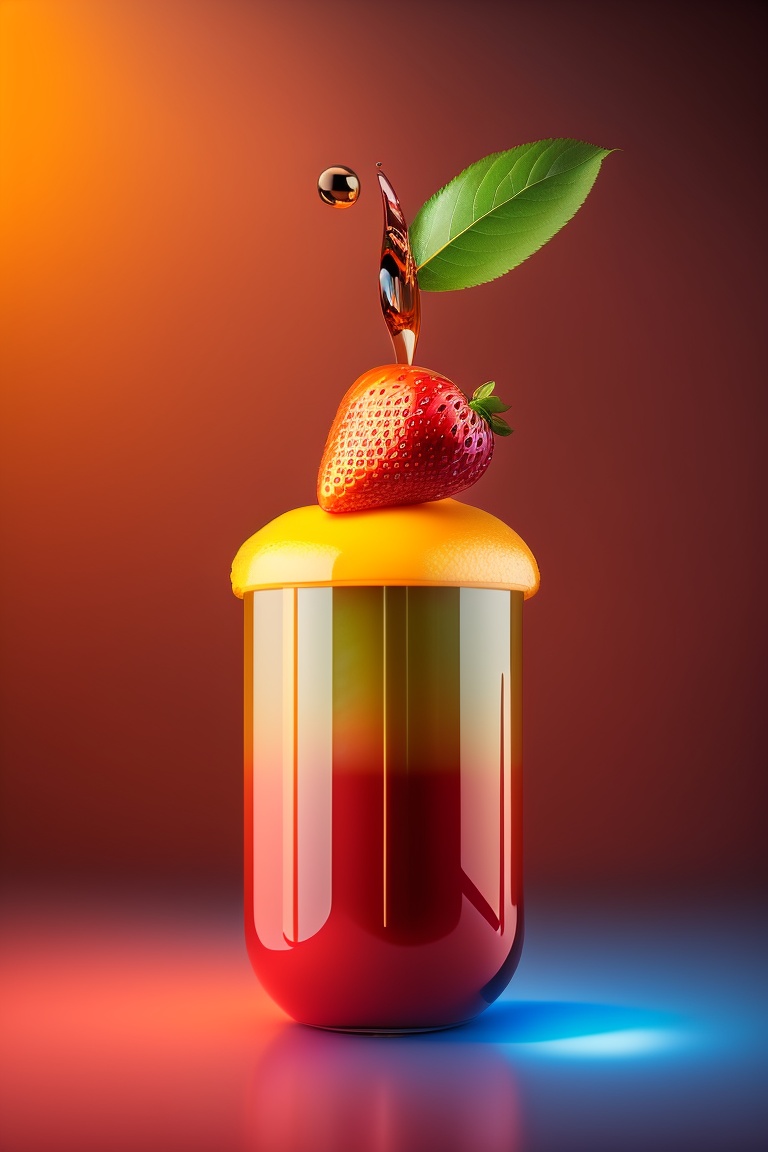 Lexica - Ad for fruit juice, background fruit flash, 8k