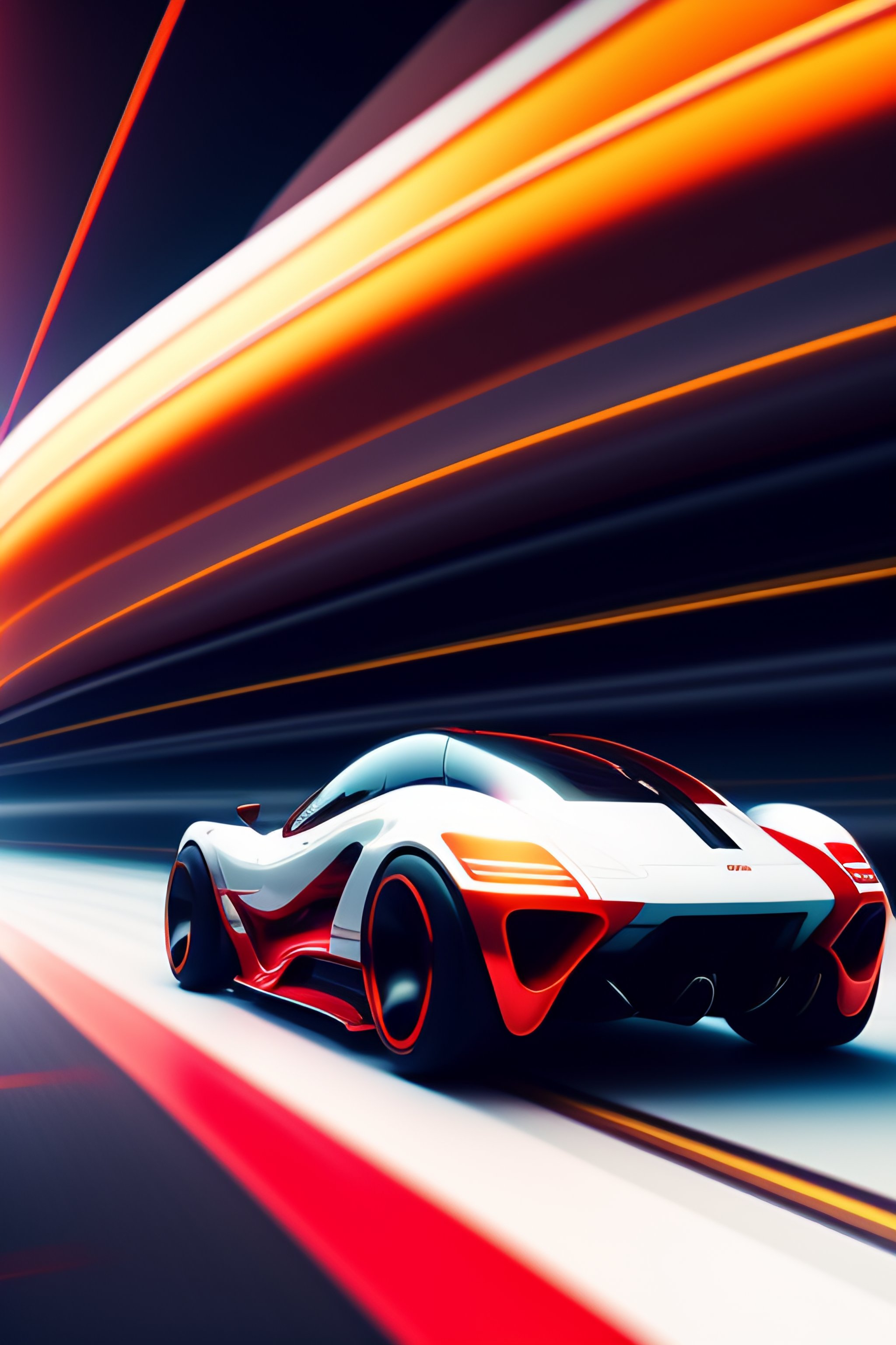 Lexica - Speed racer mach 6. white and red car. motionblur. zoom lines ...