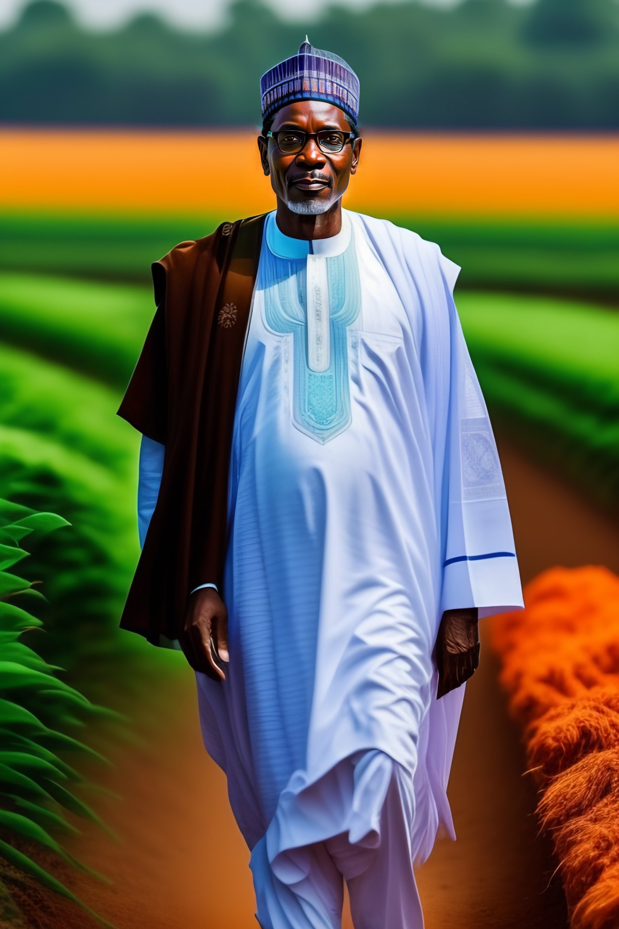 Lexica - Create president Muhammad Buhari in the farm