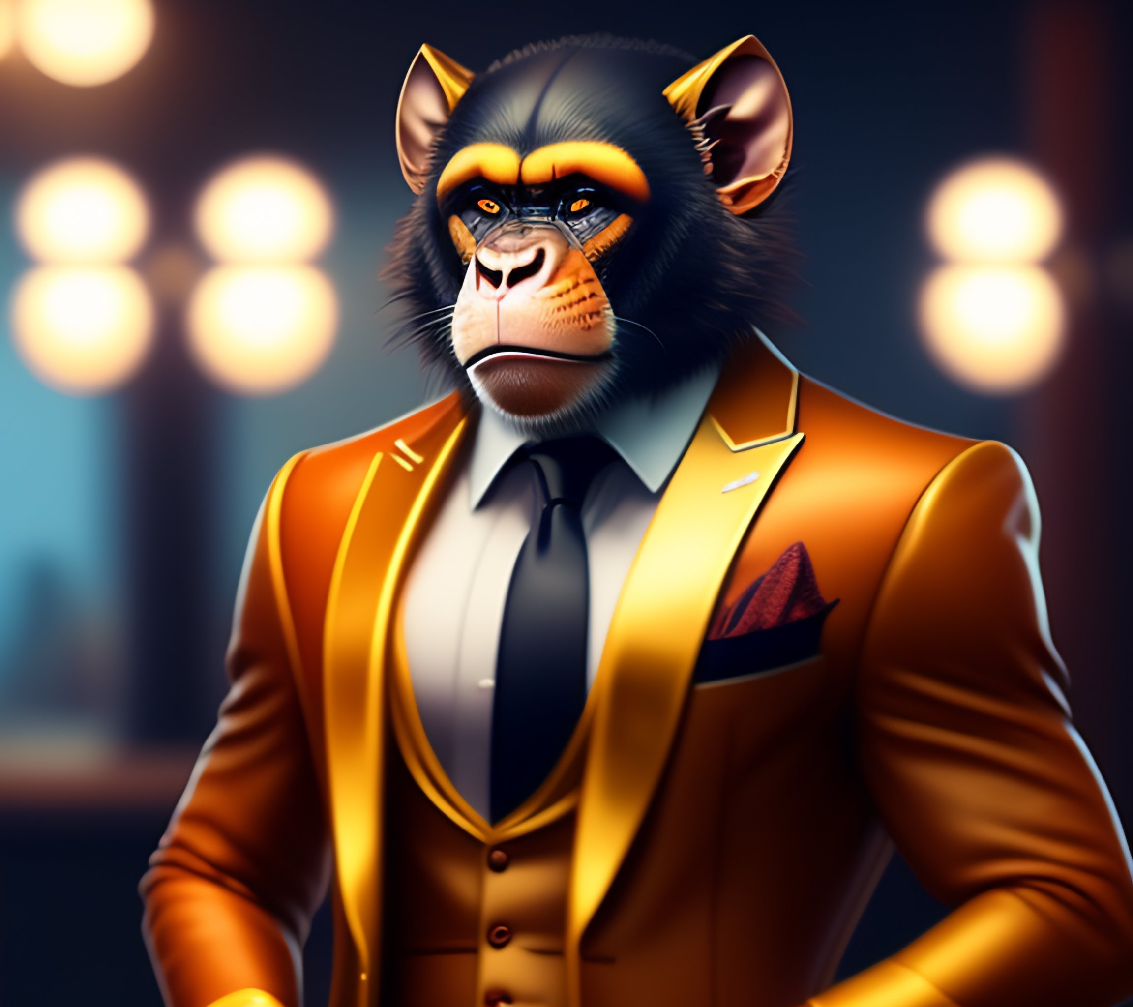 Lexica - Anthro furry humanoid monkey, three piece suit, checking watch ...