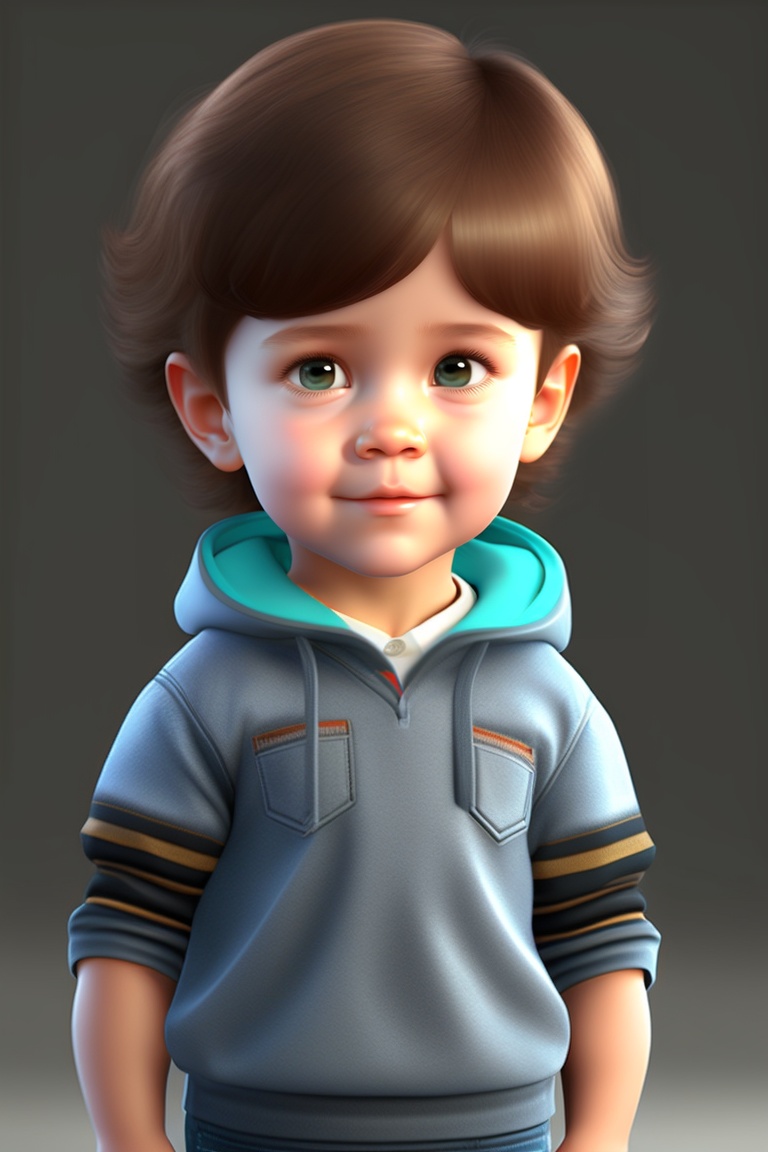 Lexica - A child CGI character, face front, HD in quality, full body ...