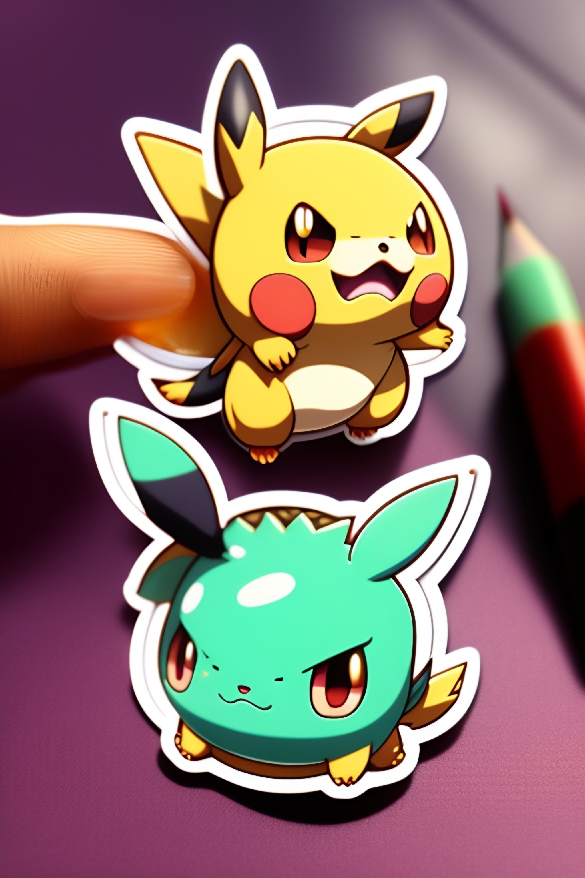 Lexica - Cute 2D pokemon Anime Style Stickers