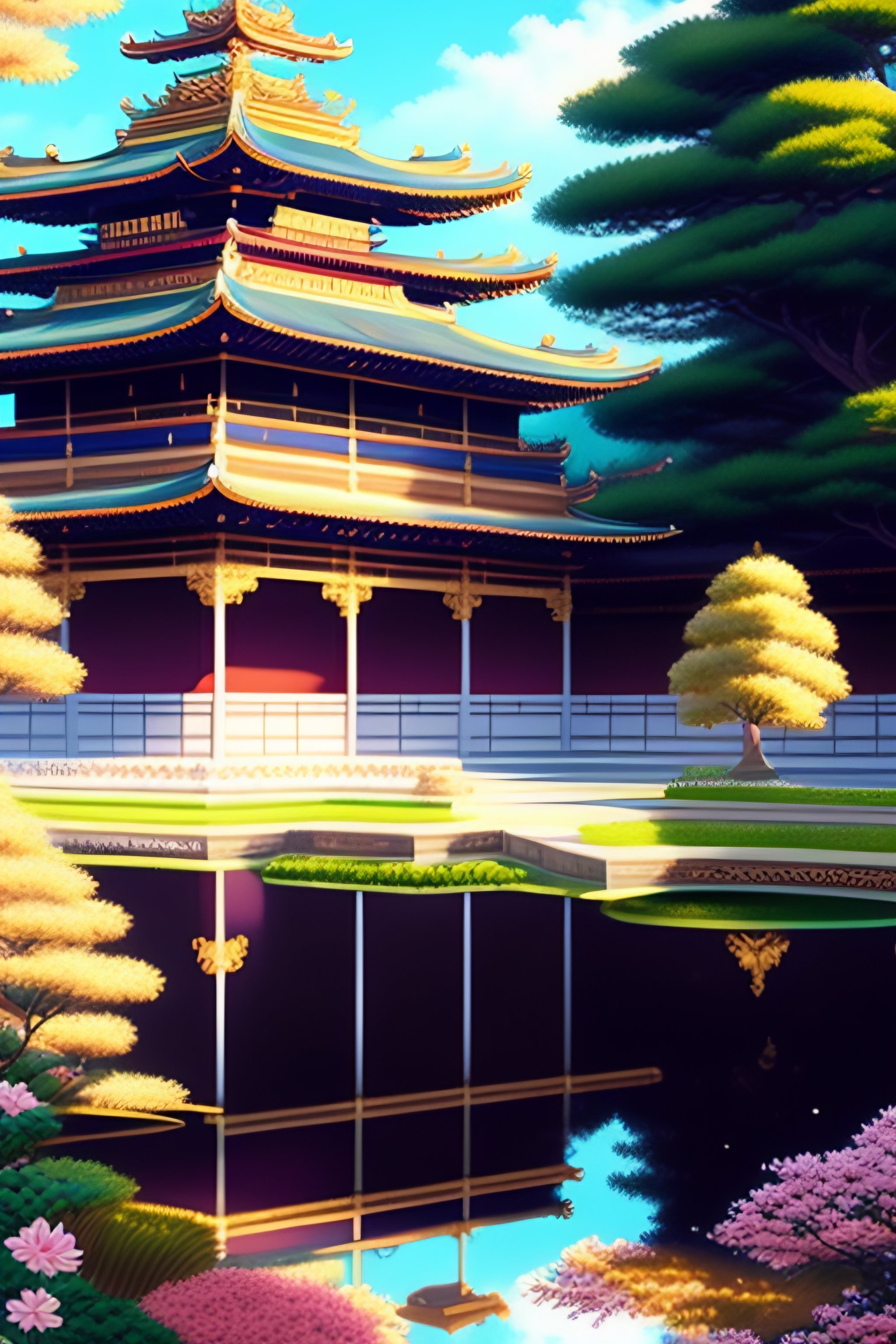 Lexica - Historical manga style. A grand, ornate palace with a sweeping ...