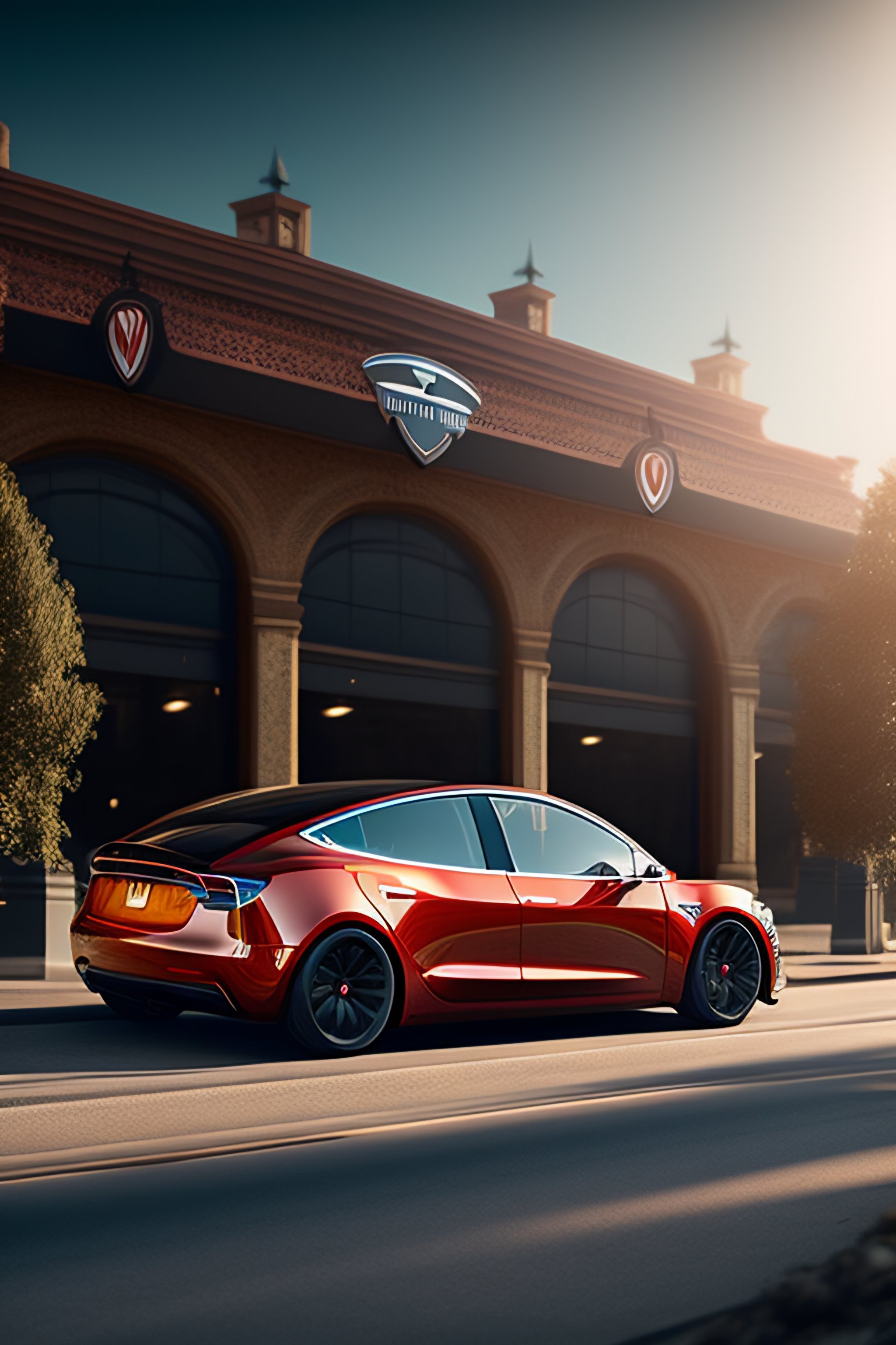 Lexica - Steampunk, tesla model 3, photorealistic, detailed, on a city ...