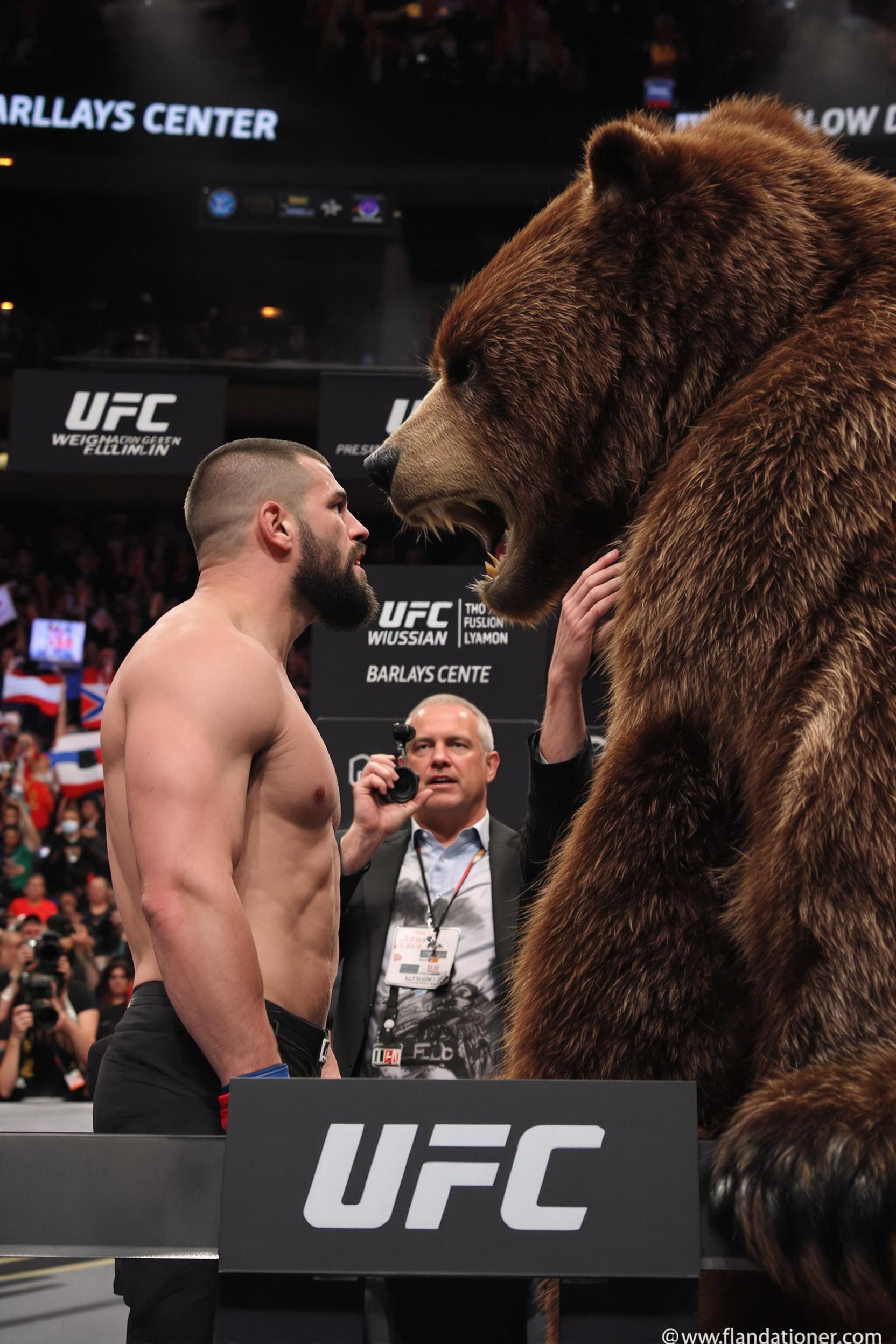 Lexica - Generate a hyper-realistic, cinematic photo of a UFC weigh-in ...