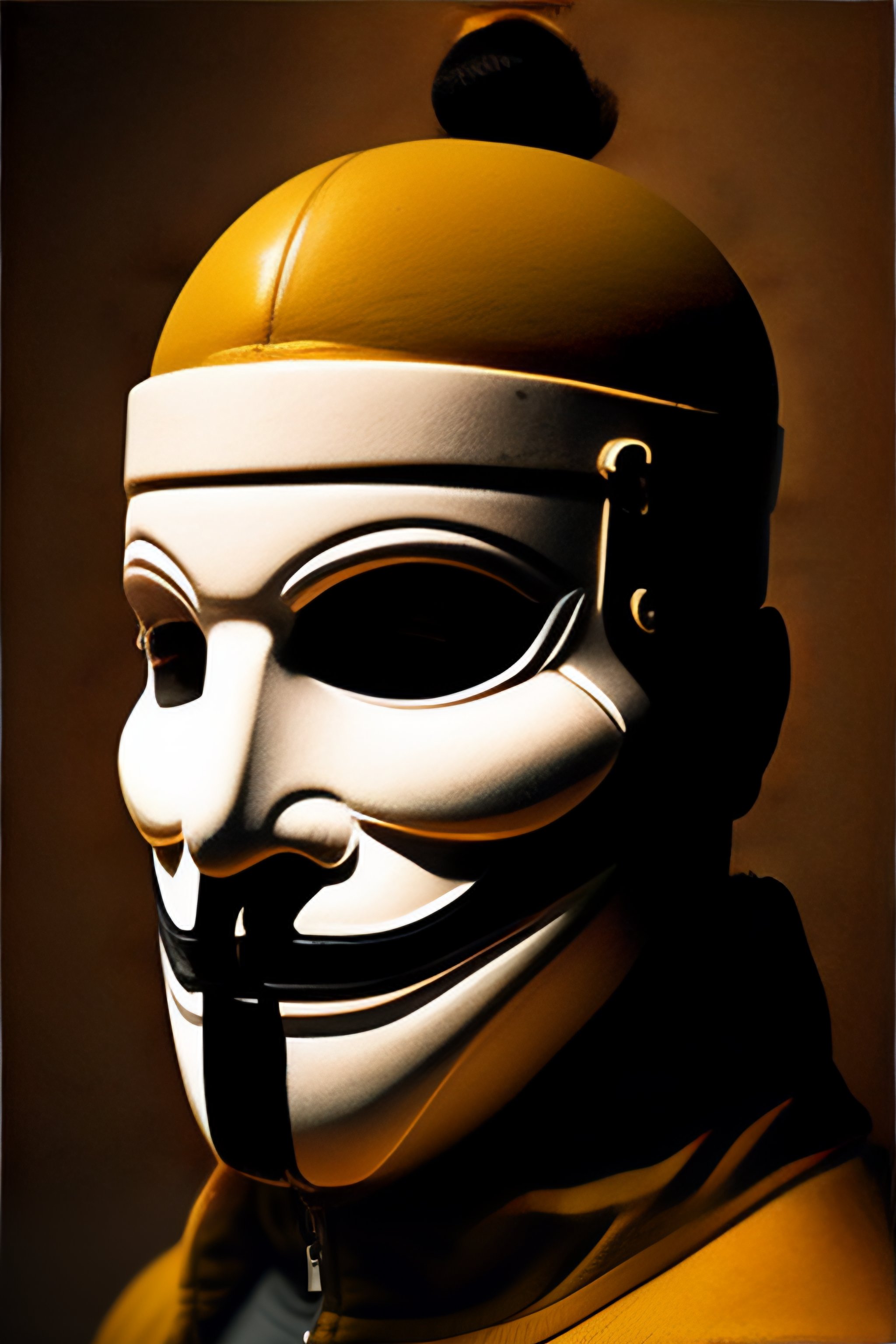 Lexica - Photo that generates fear of man with anonymous mask