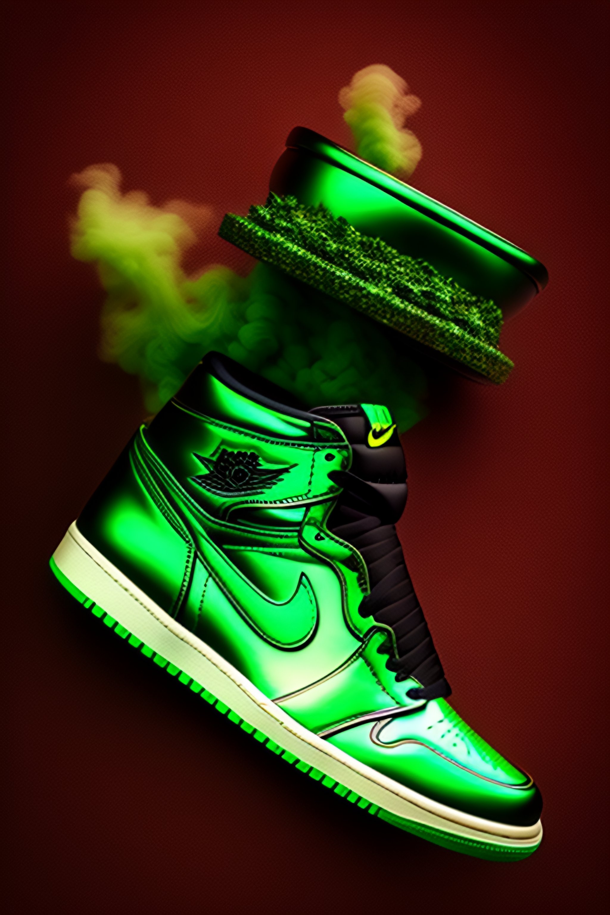 Lexica - Nike jordan 1 "chicago" colorway made of marijuana leaves ...