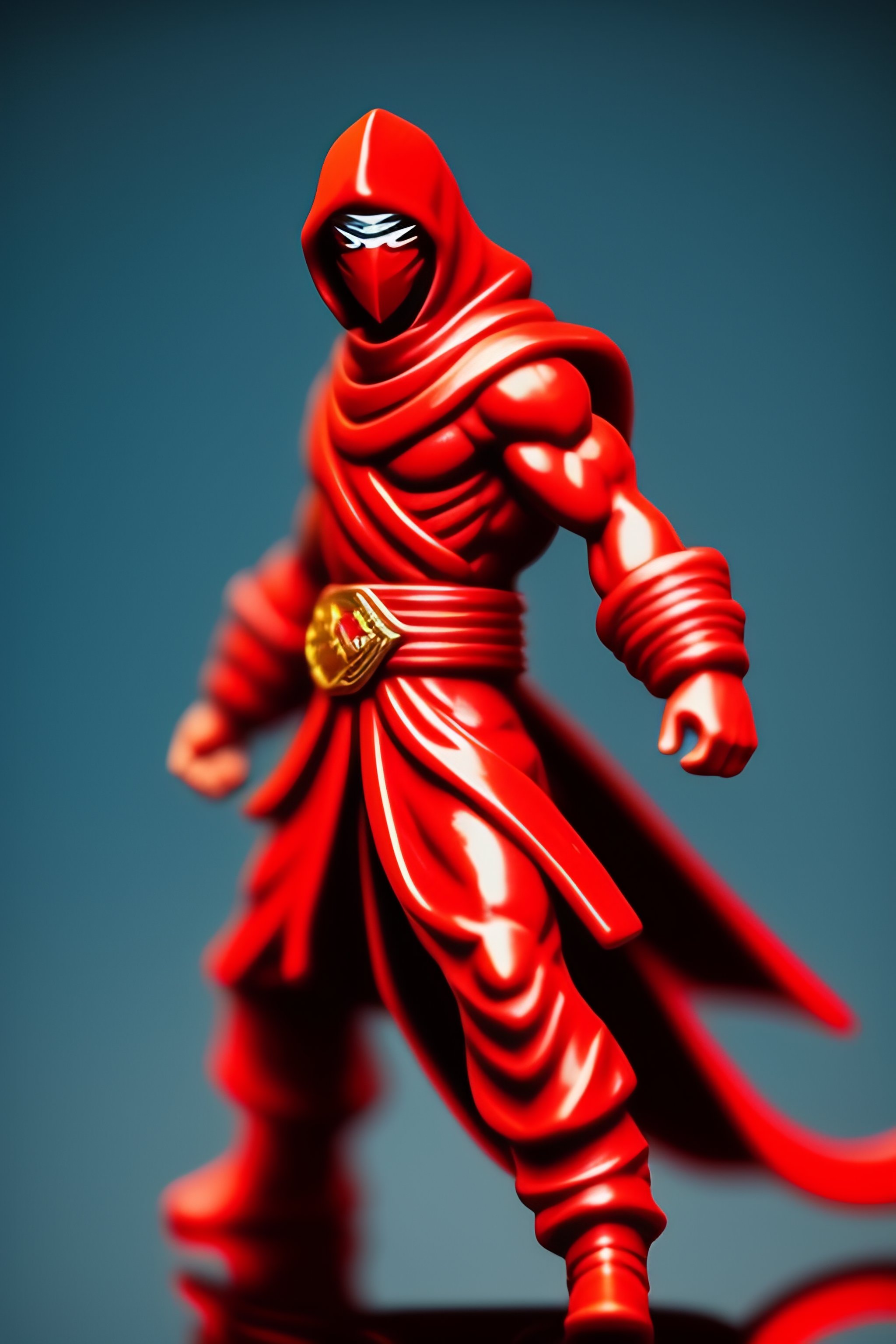 Lexica - Videogame 8-bit red ninja from ninja with mystical background