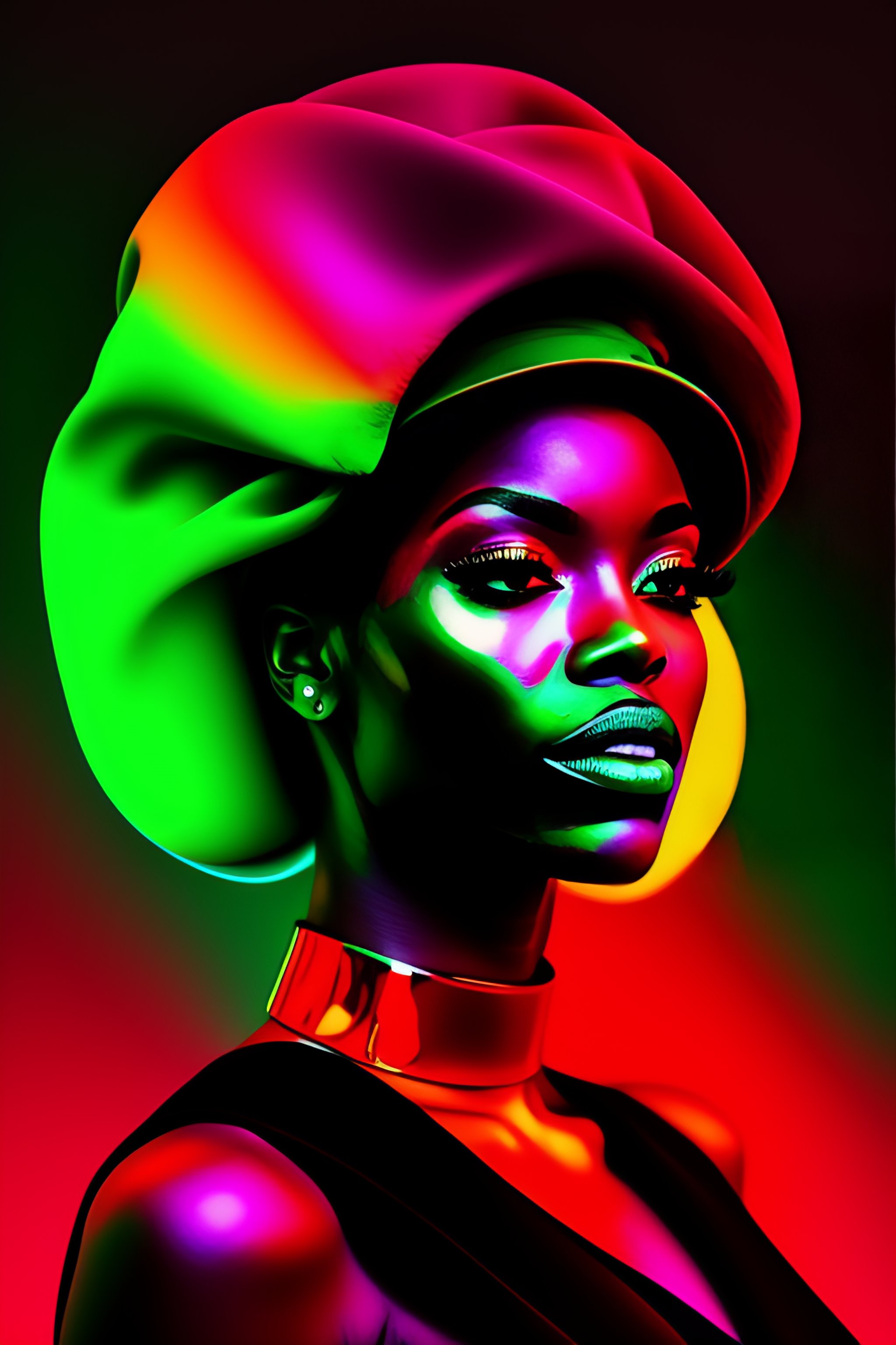 Lexica - Red black green pan-african neon abstract futuristic