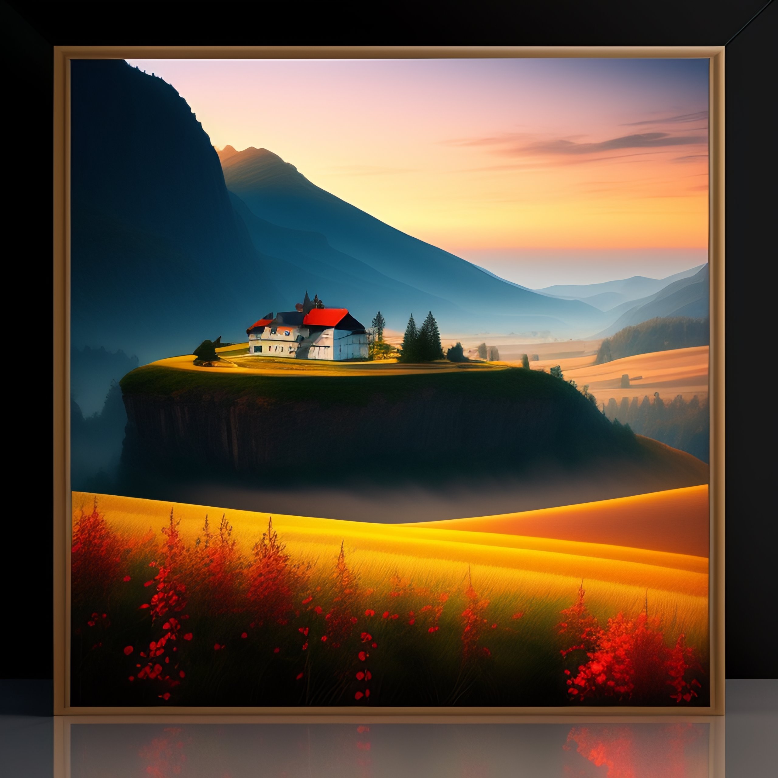 Lexica - Cubic romantic landscape