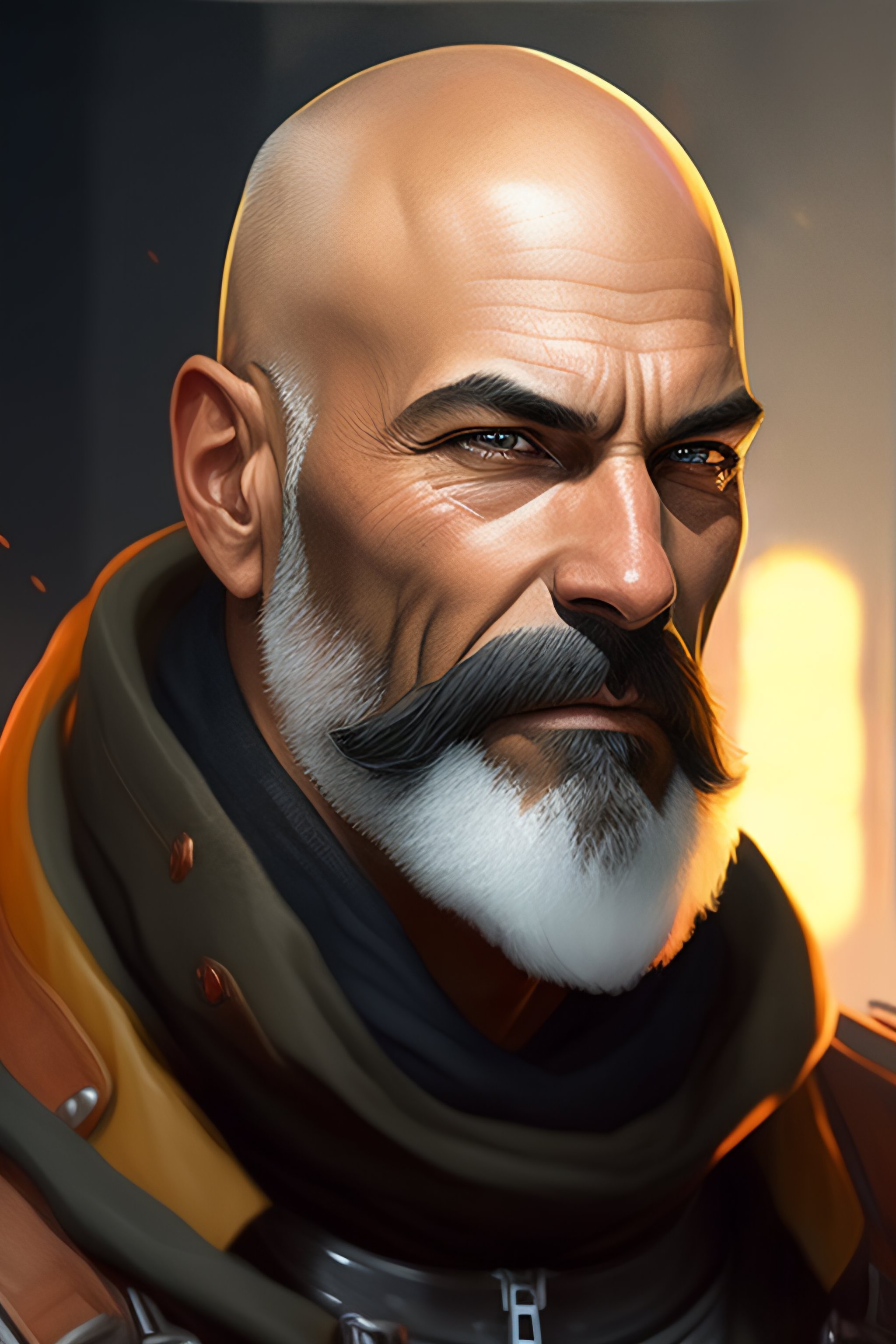 Lexica - A grizzled man with a bald head with stubble in Apex Legends ...