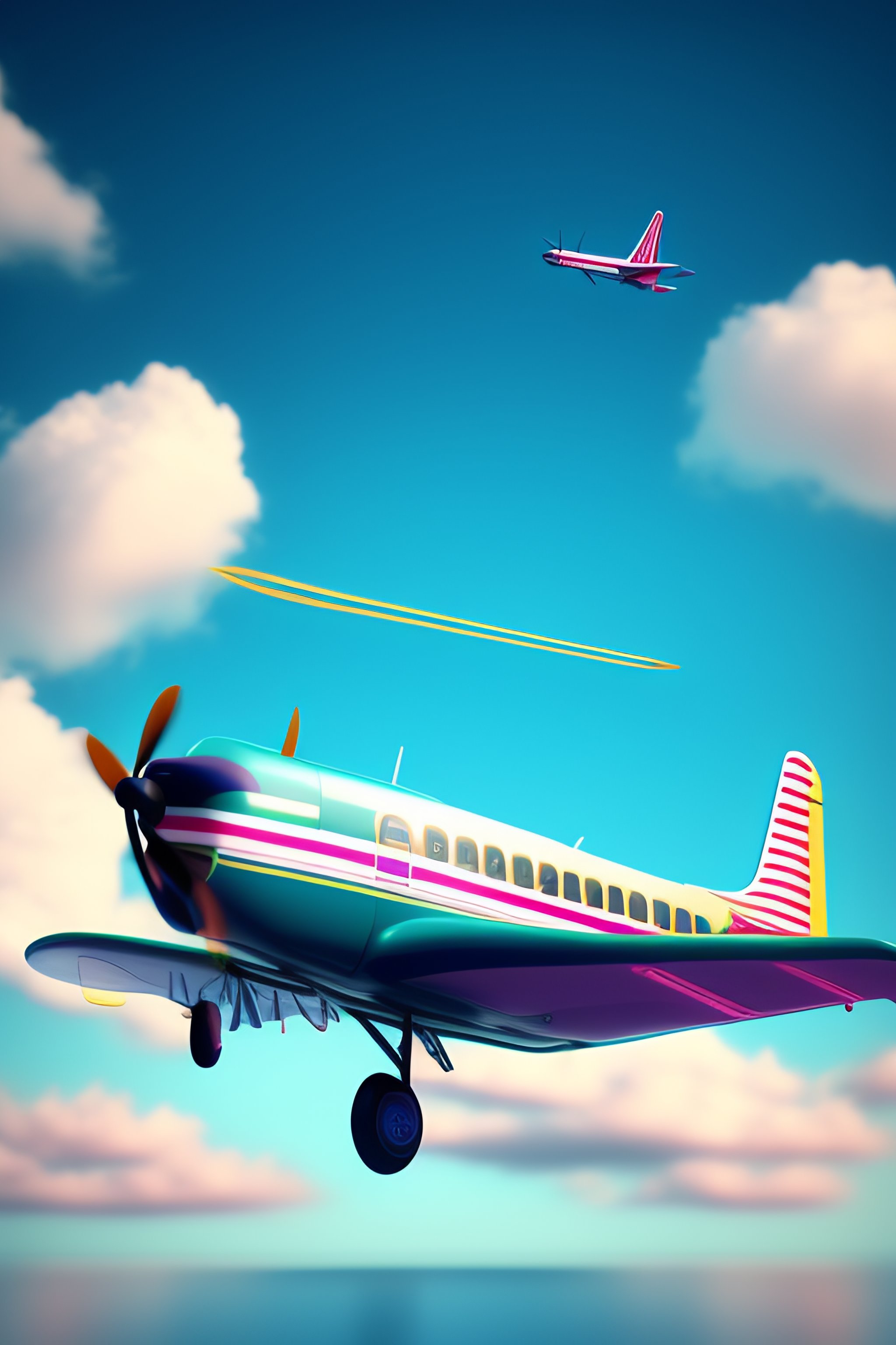 Lexica - Vintage toy airplane, full plane in image, 1990s, c4d render ...