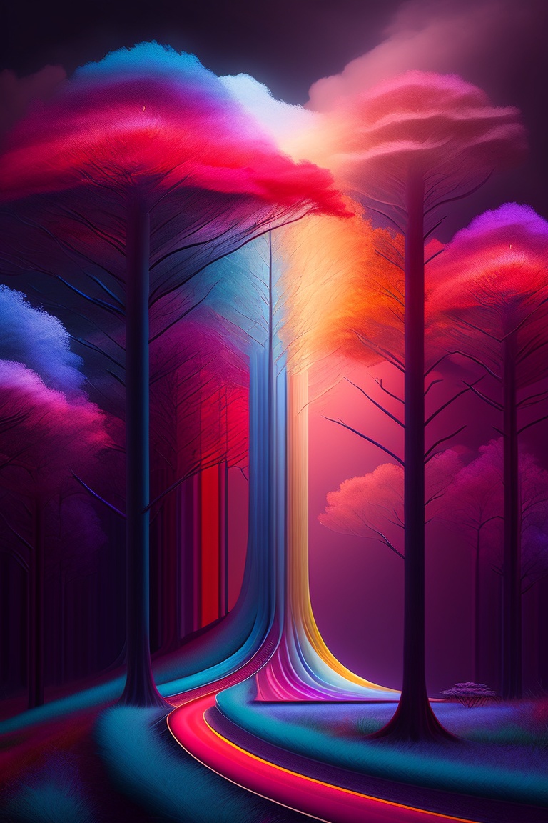 Lexica - Many magic white trees with long roots, big wood pines ...