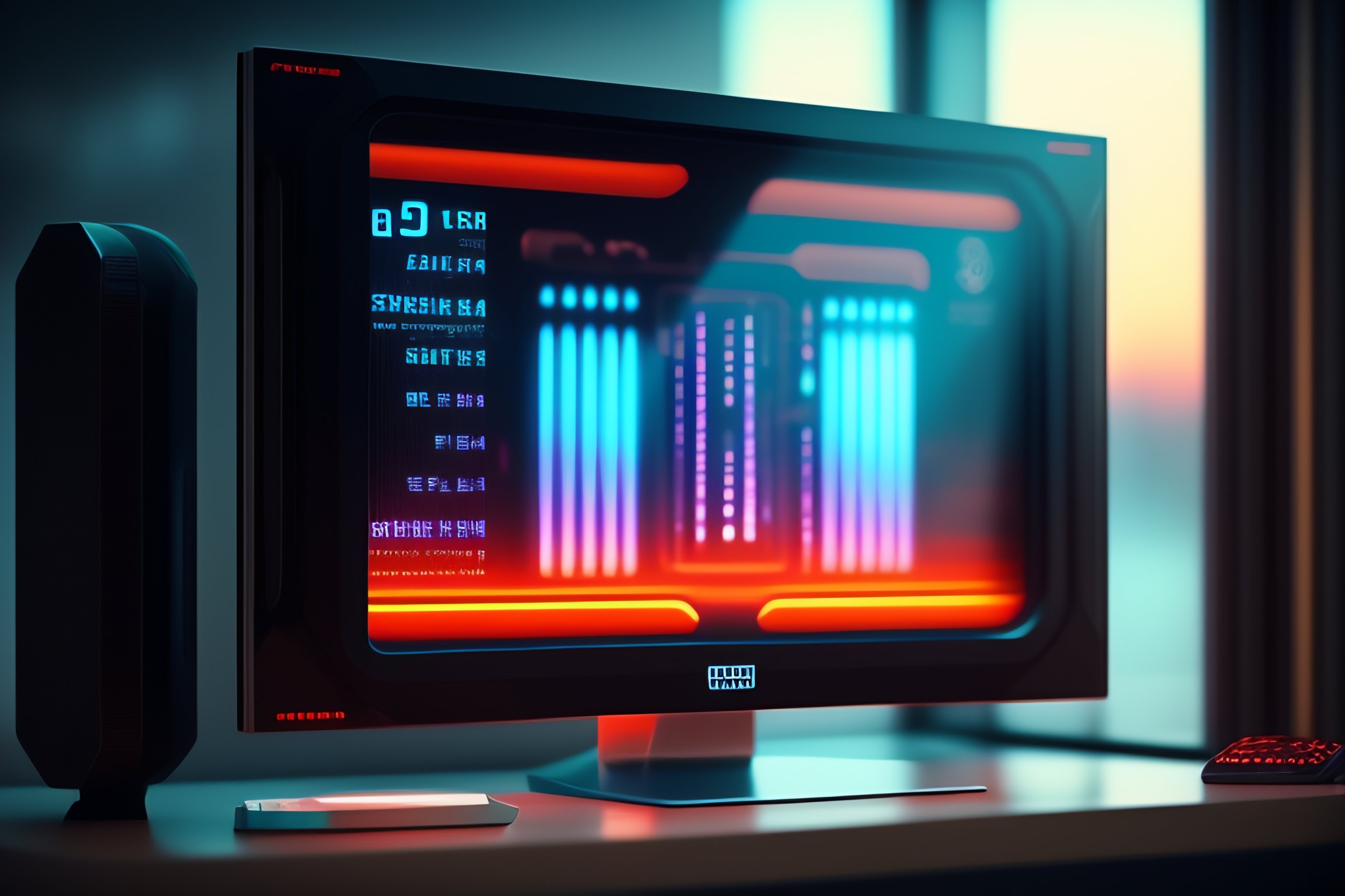 Lexica - Lock in a computer screen in cyberpunk style