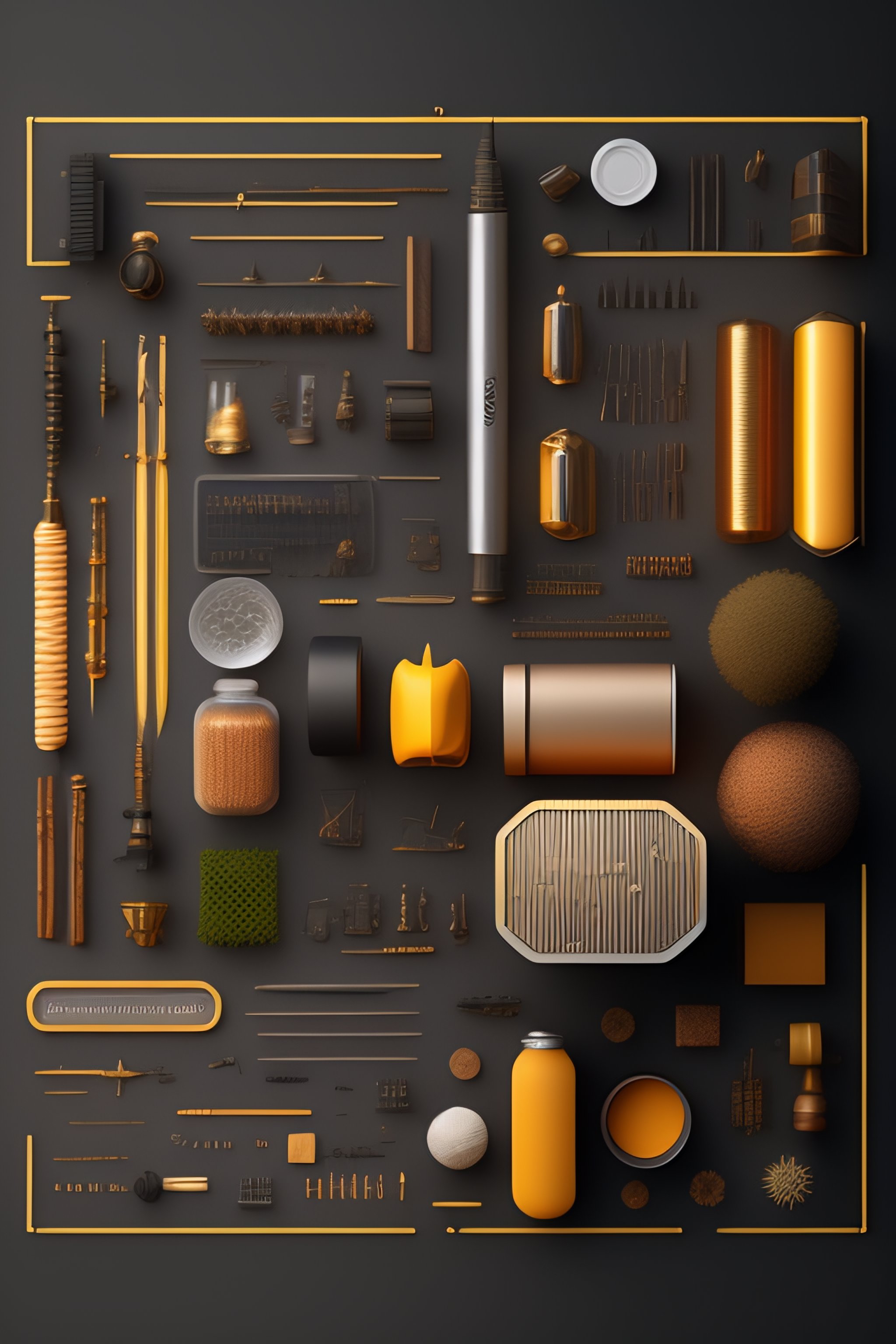 Lexica - Saw, Costumes and props, Knolling, Knolling layout ...