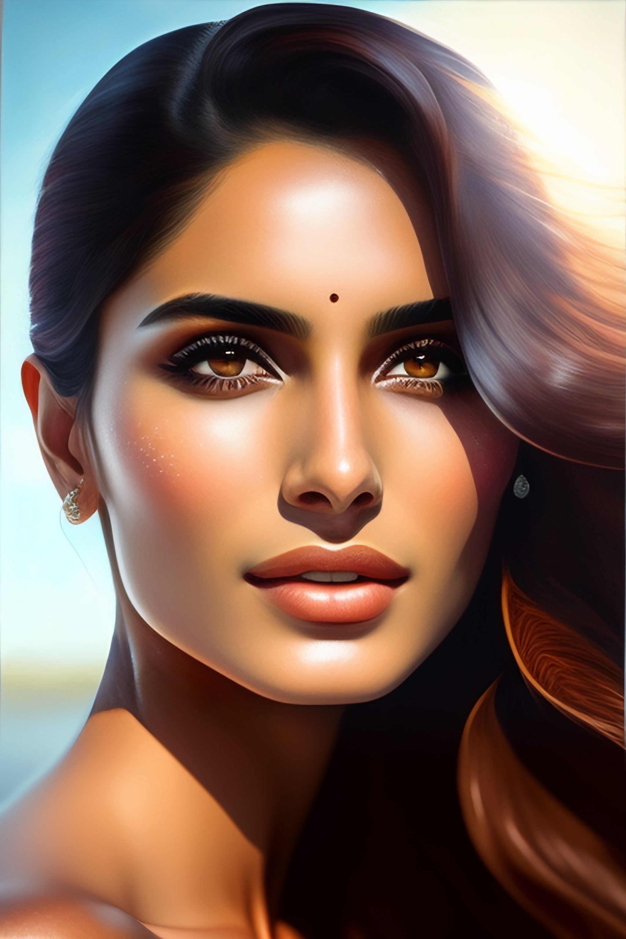 Lexica - Beautiful fair skin pakistani woman, brown eyes, wet hair ...