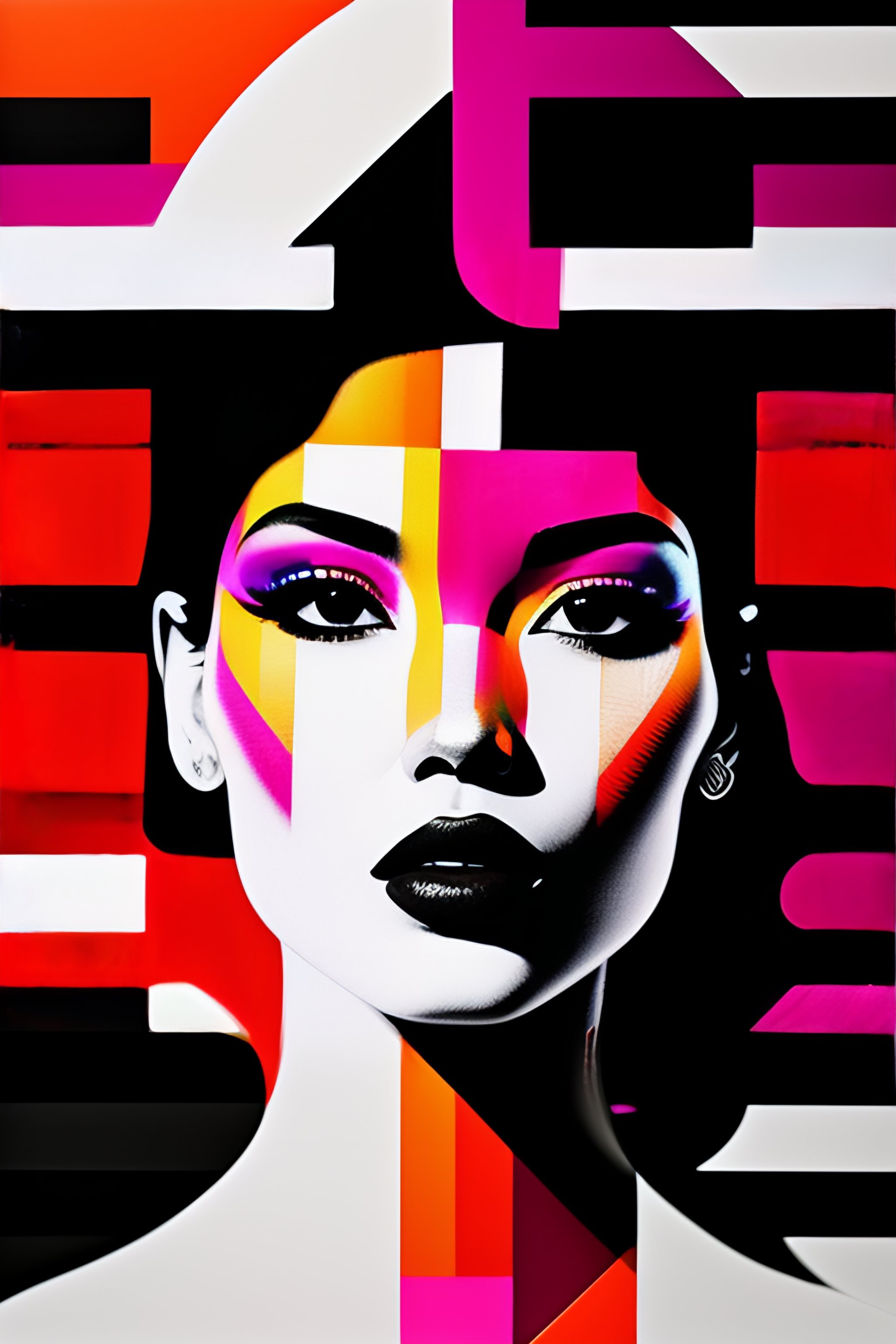 Lexica - Op art, hyper Egyptian style girl portrait , female model in ...