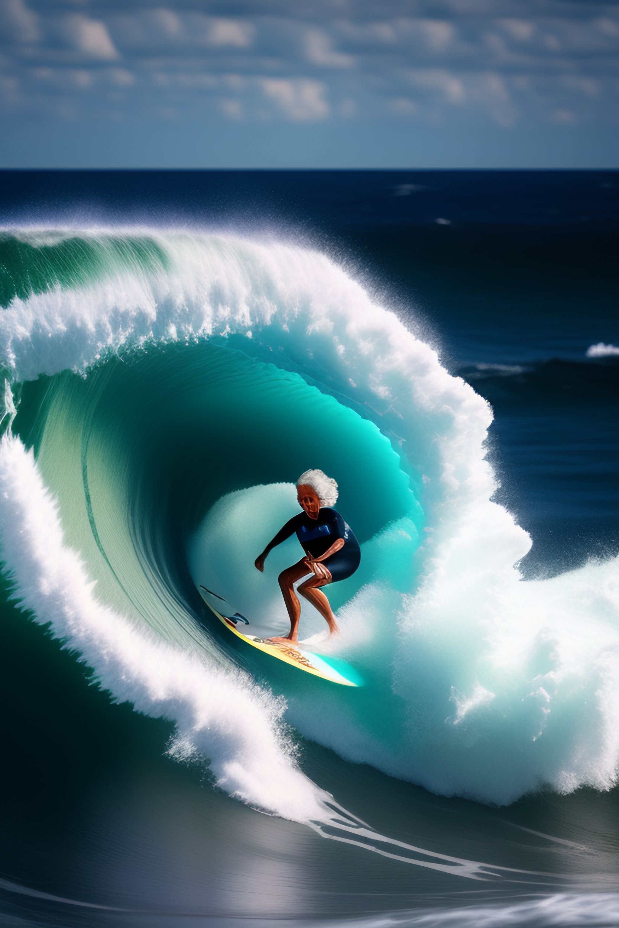 Lexica - Albert einstein surfing on a big wave