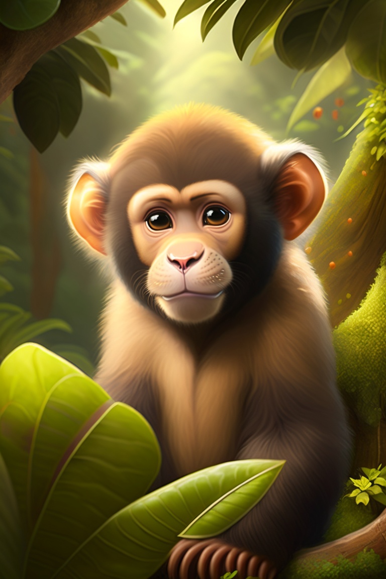 Lexica - In a lush jungle, there lived a mischievous monkey named Max.