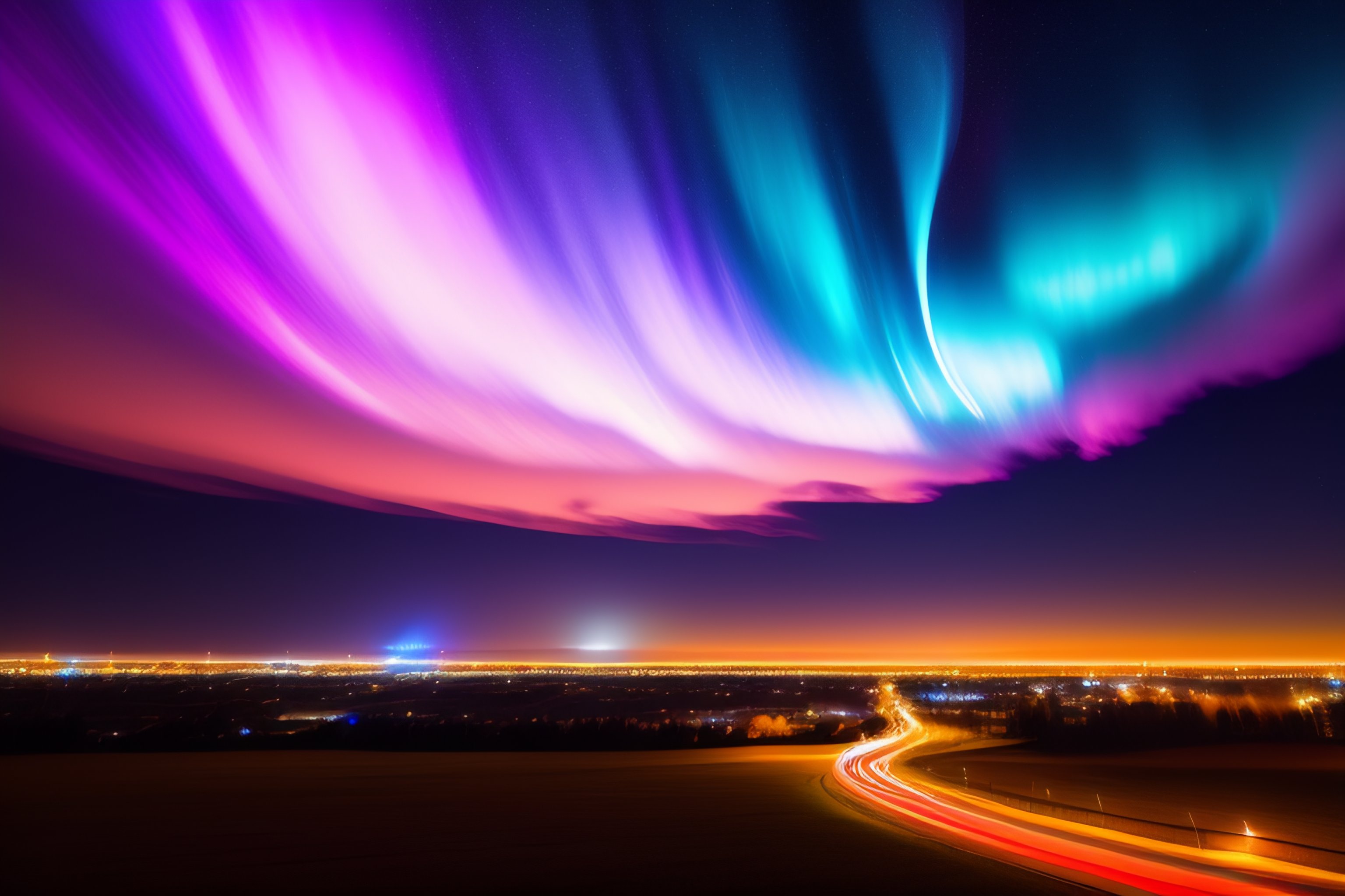 Lexica - Strange colored lights in the sky