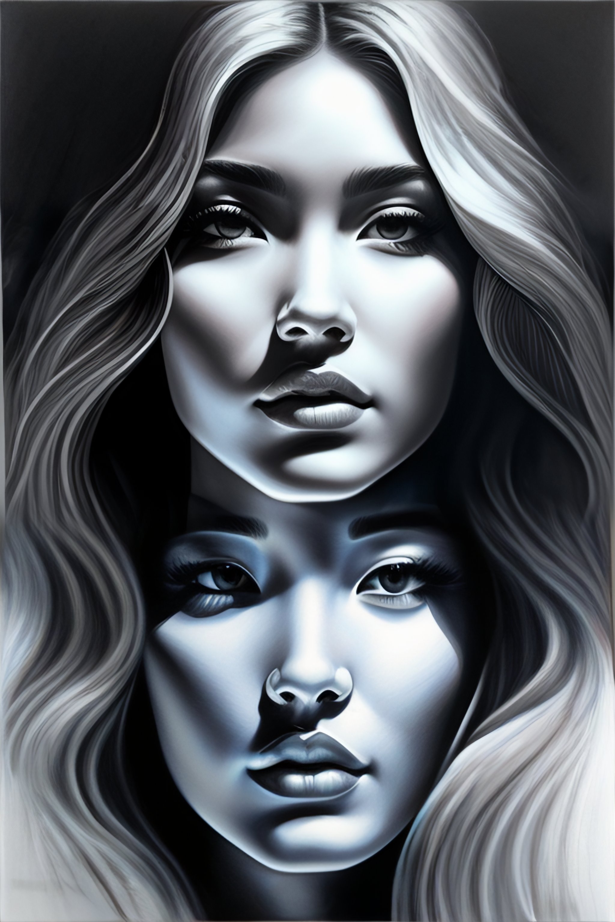 Lexica - Mythical and unreal ,face , draw pencil