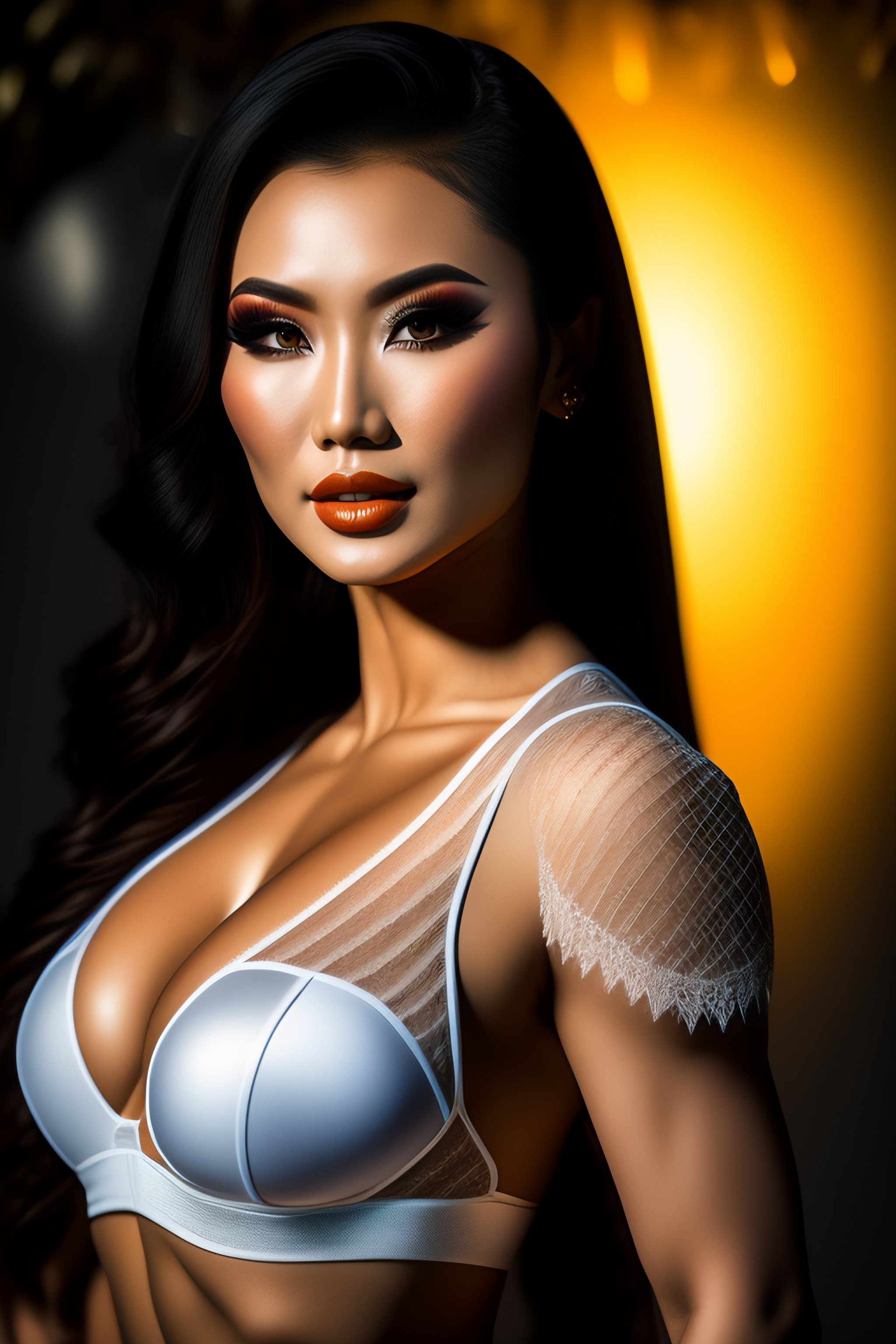 Lexica - Commercial photoshoot. hot attractive Eurasian female glamour fitness model in photo ...