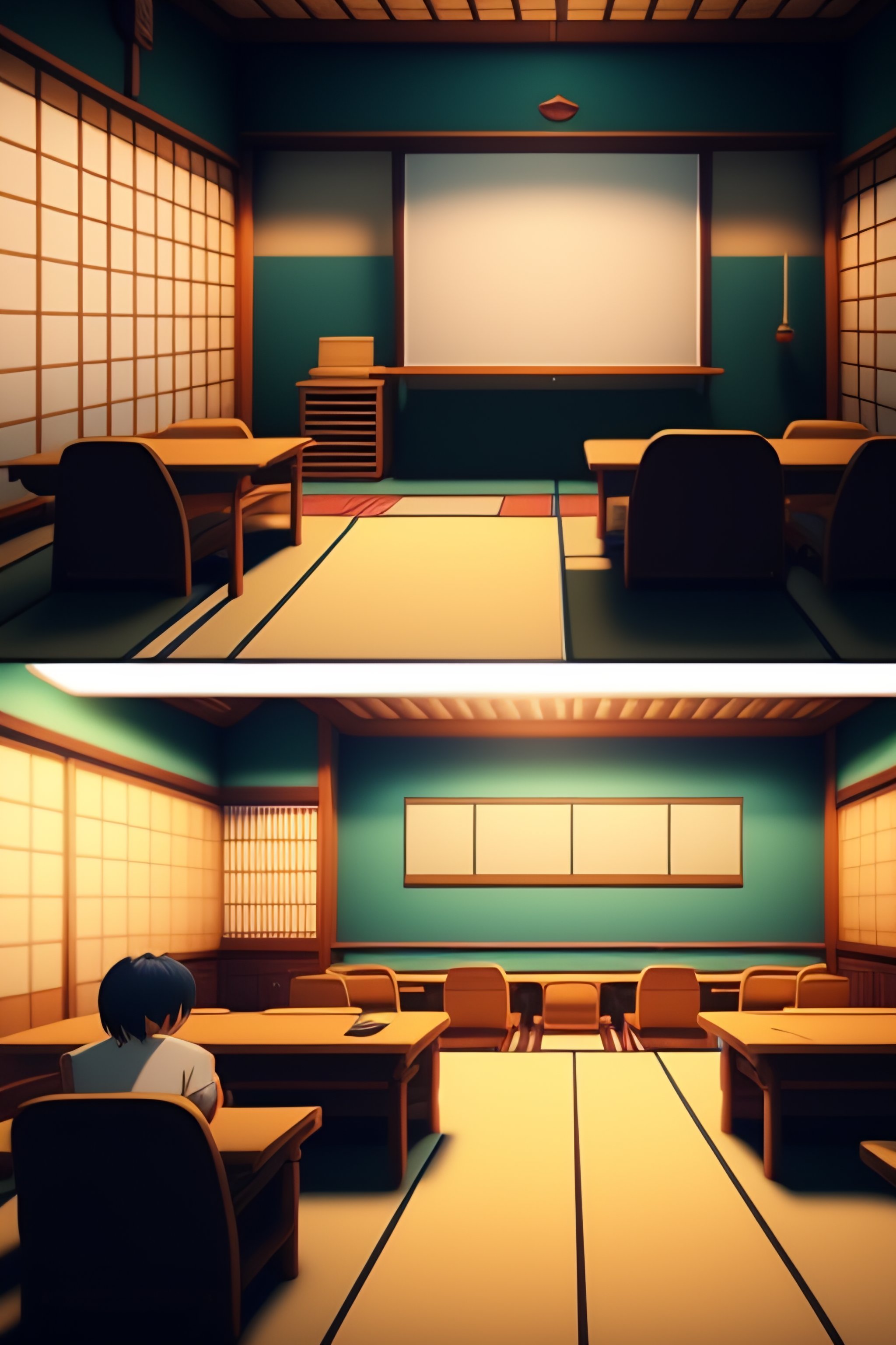 Lexica - Japanese classroom ,artstation, ghibli studio,4k, sharp, anime ...