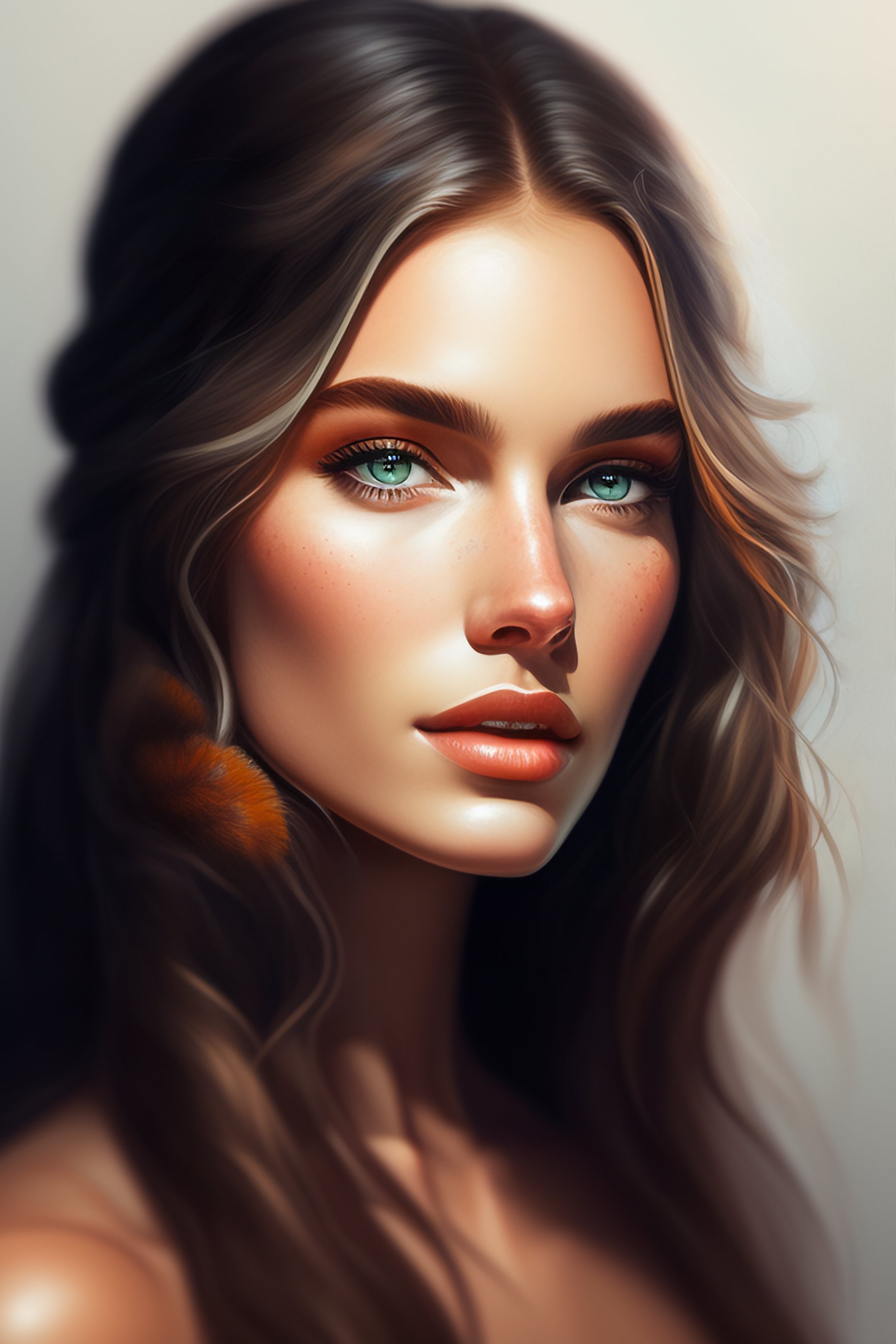 Lexica - Perfect white-skinned, black-eyed woman with excellent face ...