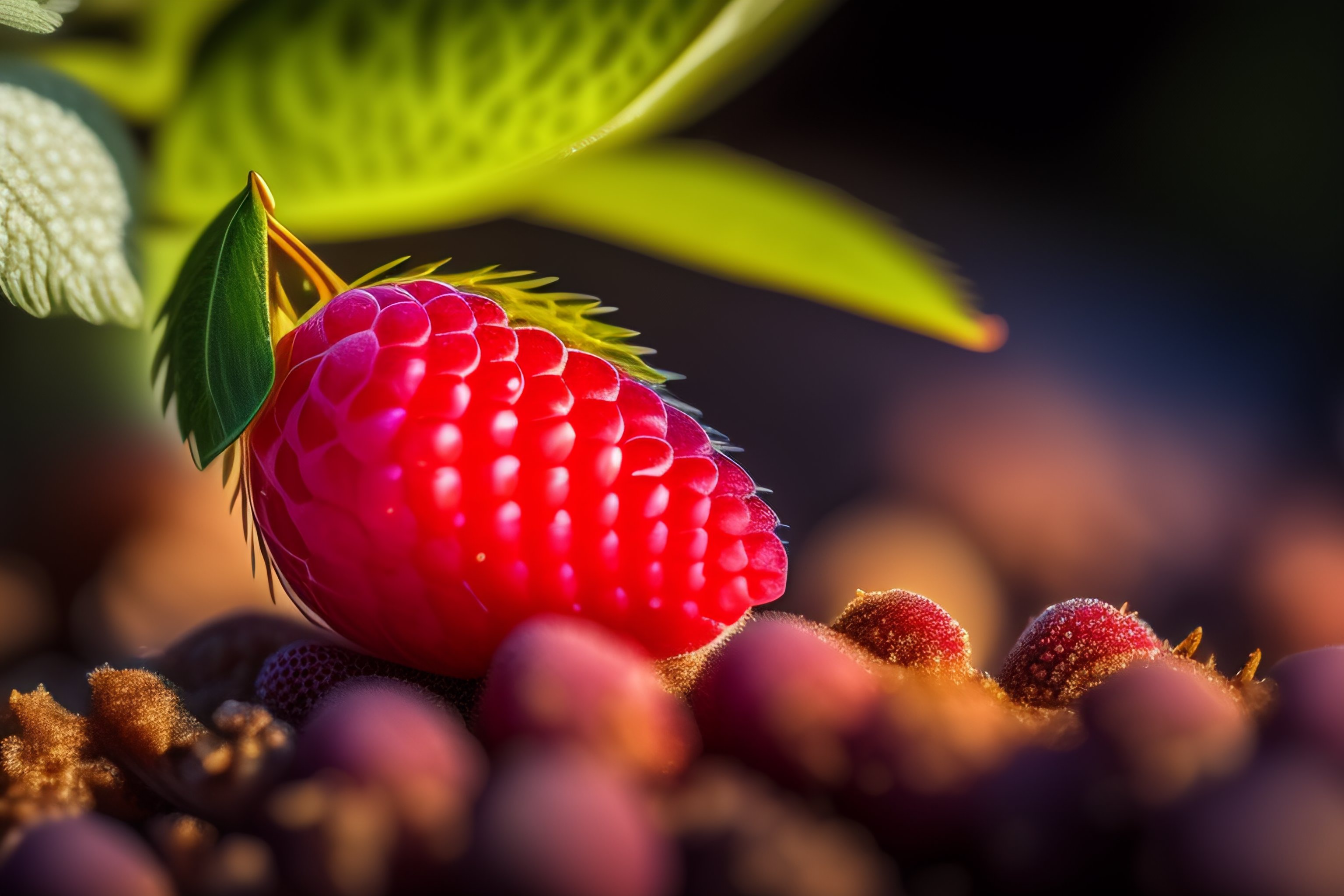 Lexica - A photo raspberries filling the screen,