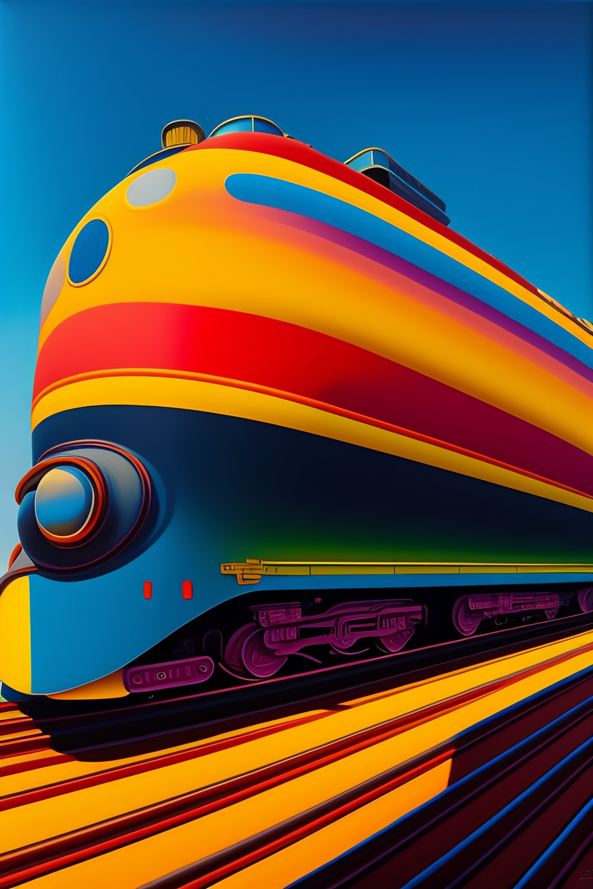 Lexica - Big abstract train in the style of kaws by james jean and ...