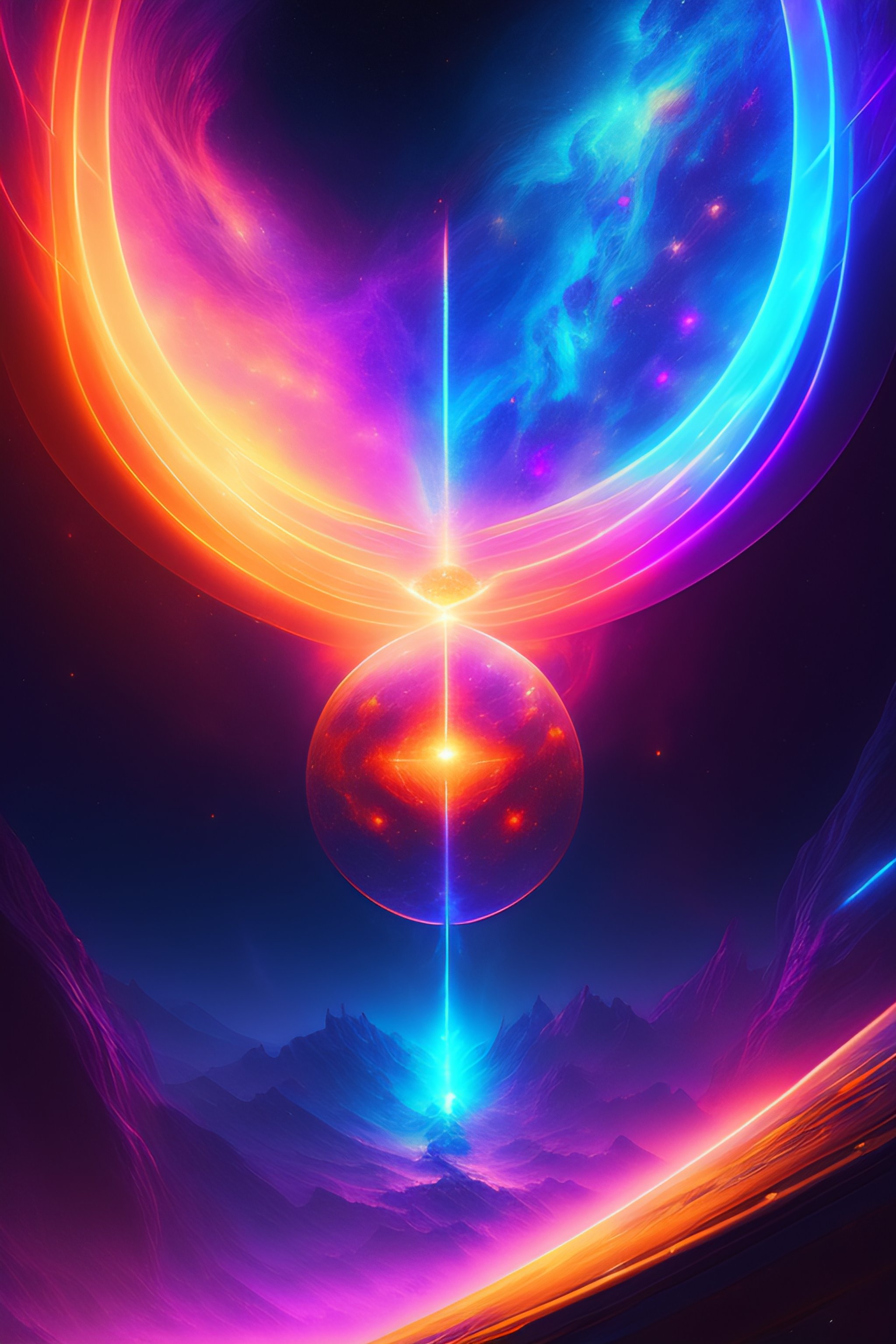 Lexica - Ultradetailed illustration of an energy spell in a galaxy ...