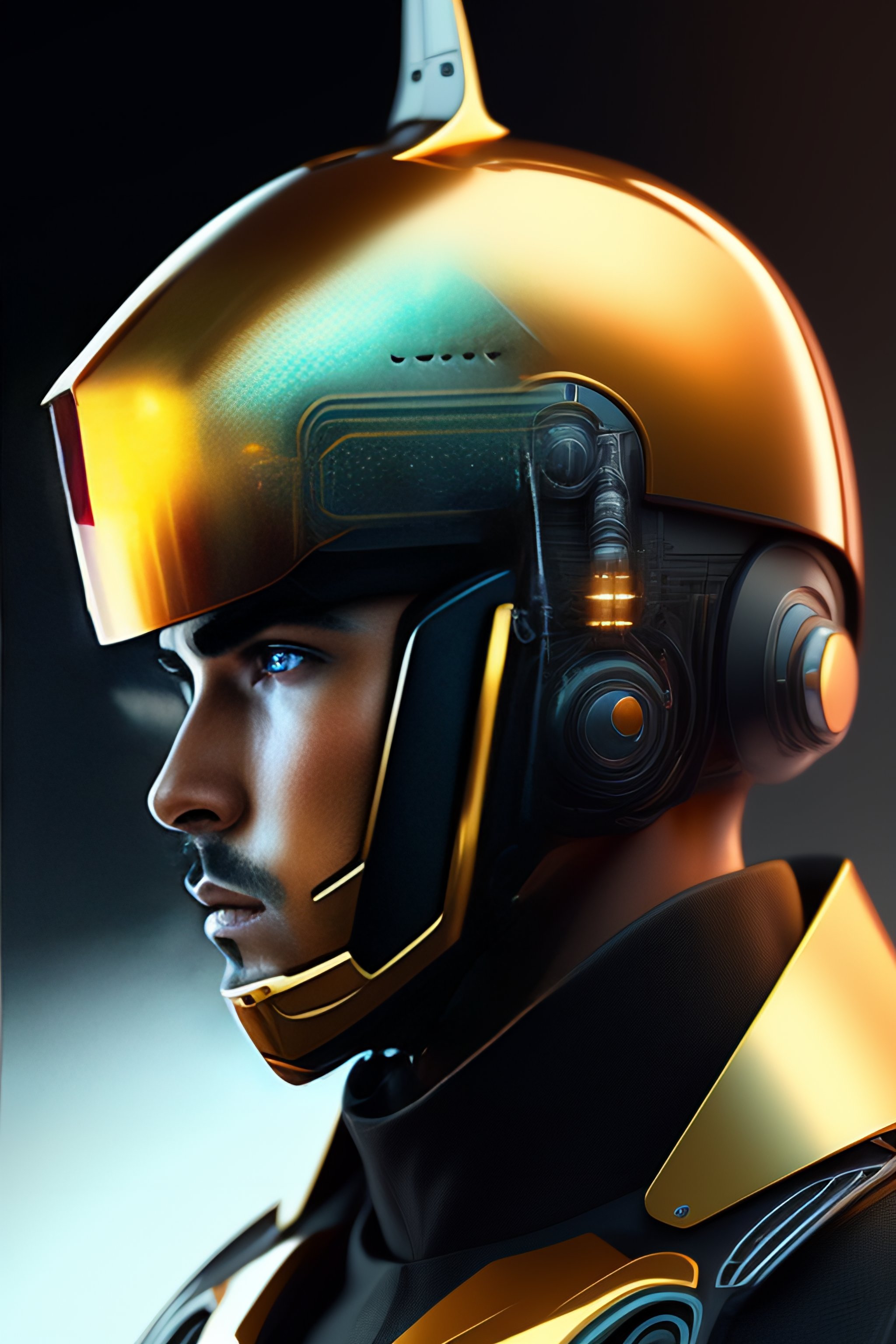 Lexica - A futuristic robotic helmet for nft highly detailed, digital ...
