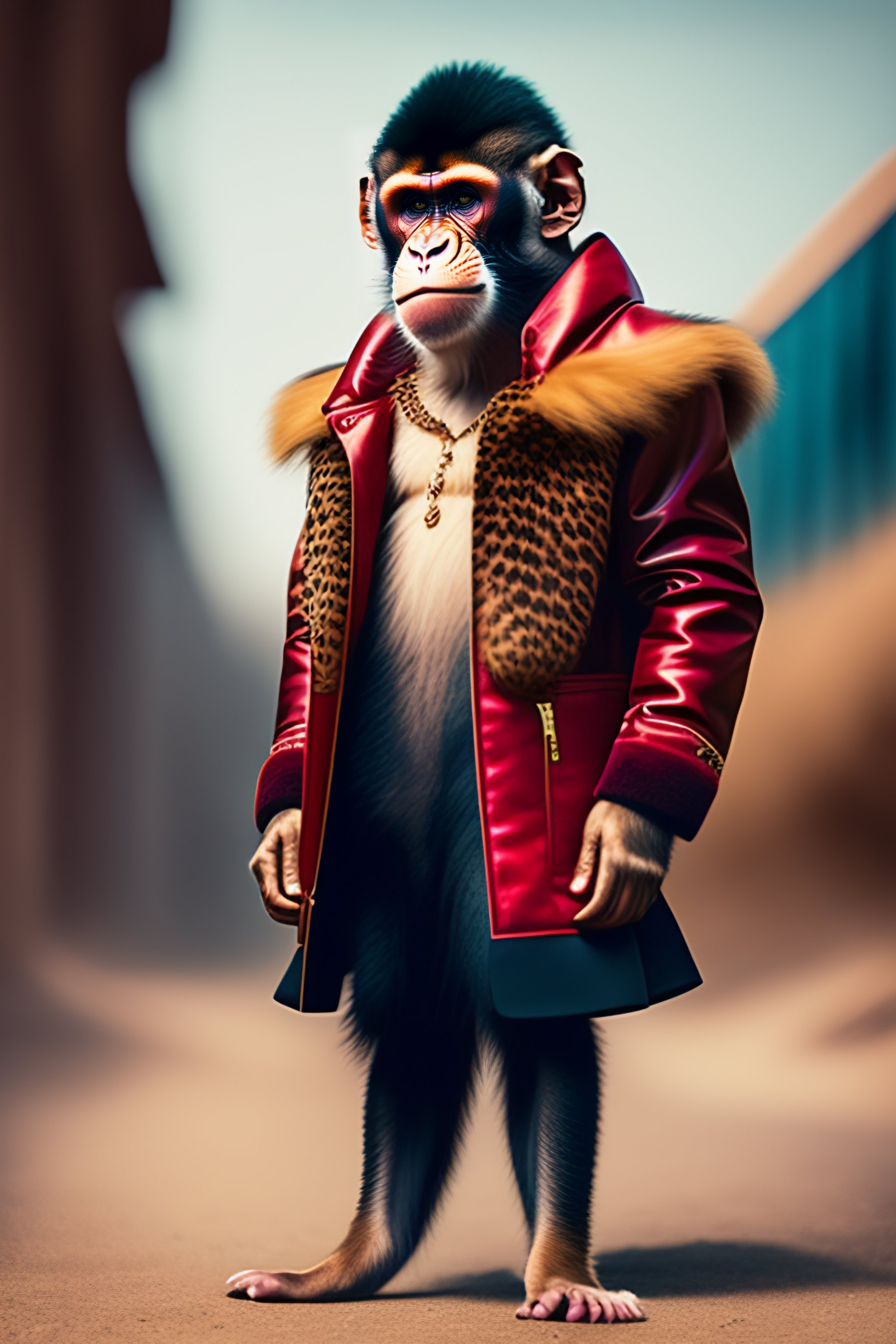 Lexica - Super rich monkey wearing expensive clothes