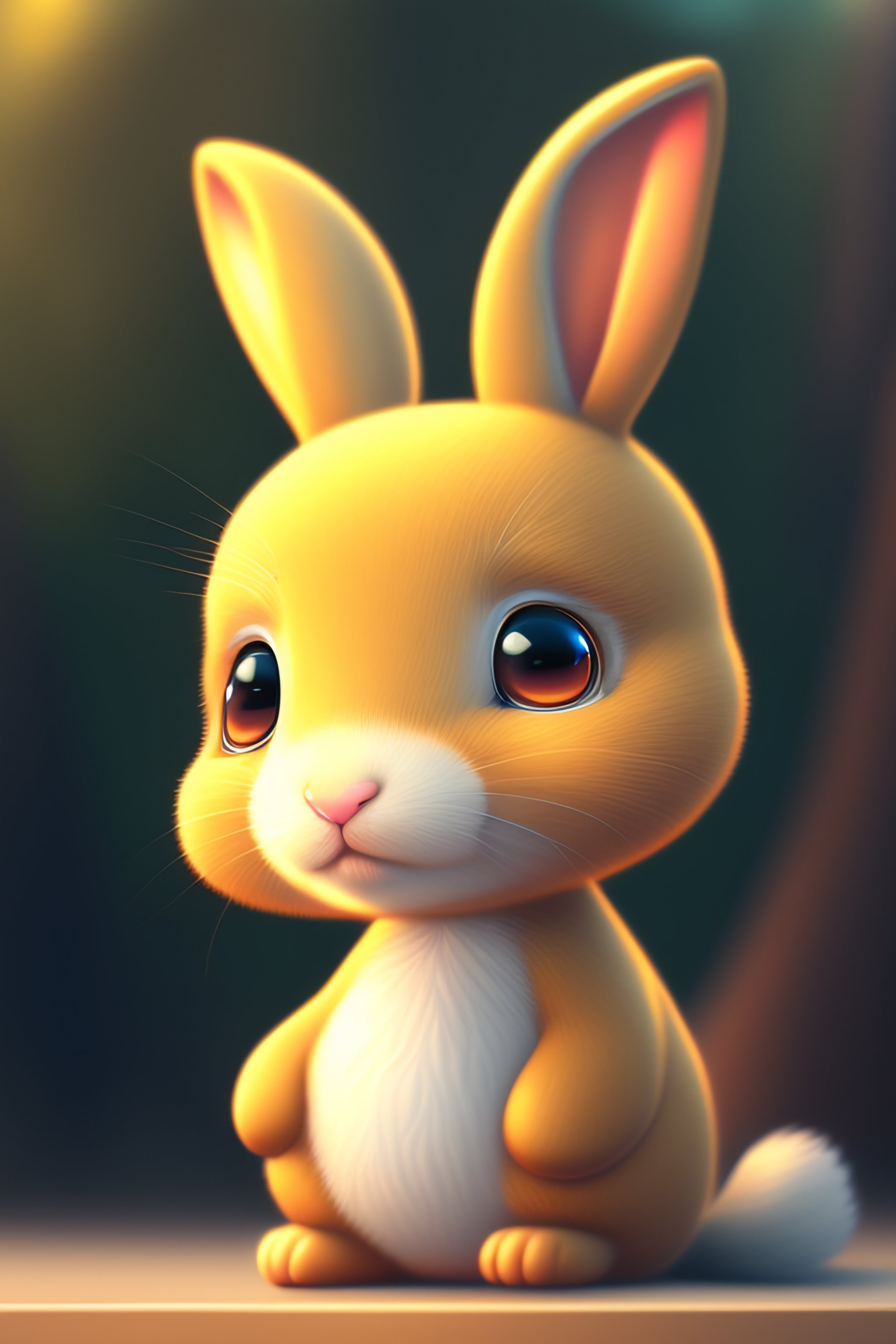 Lexica - Cute and adorable cartoon rabbit baby rhea facing the camera ...
