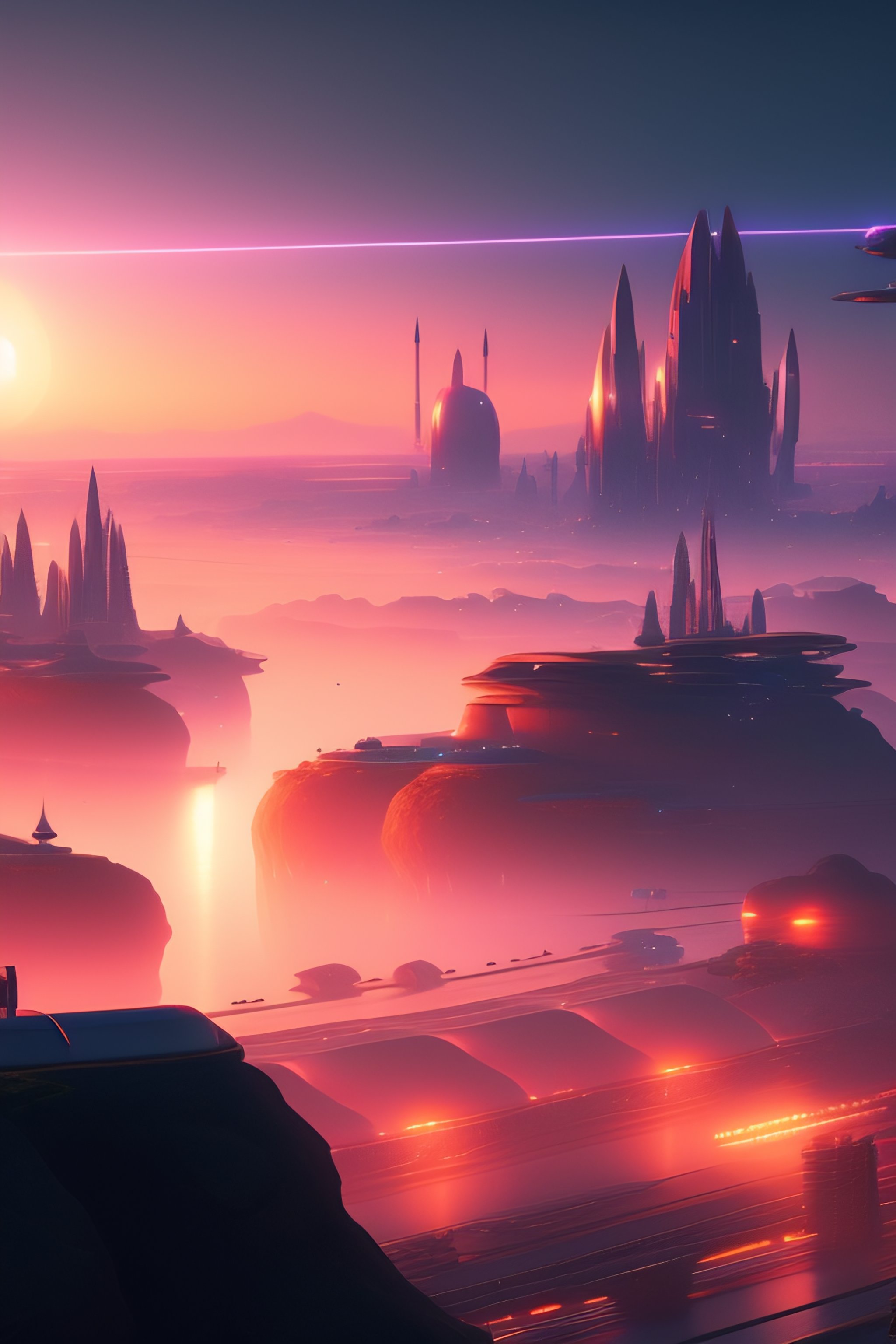 Lexica - Small old country town with humongous futuristic city built ...