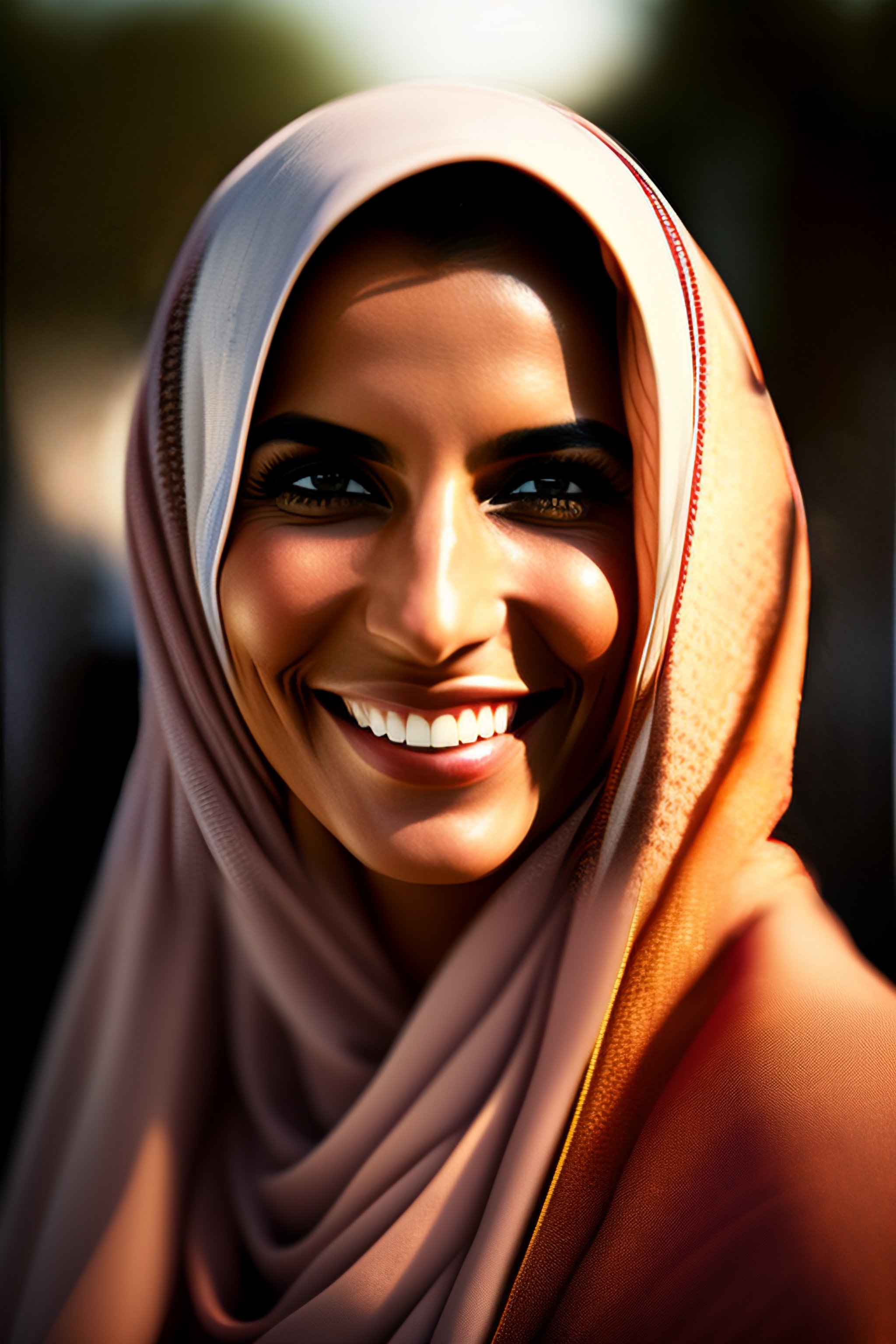 Lexica - Outdoor photography of a happy, modern saudi-arabian beautiful ...